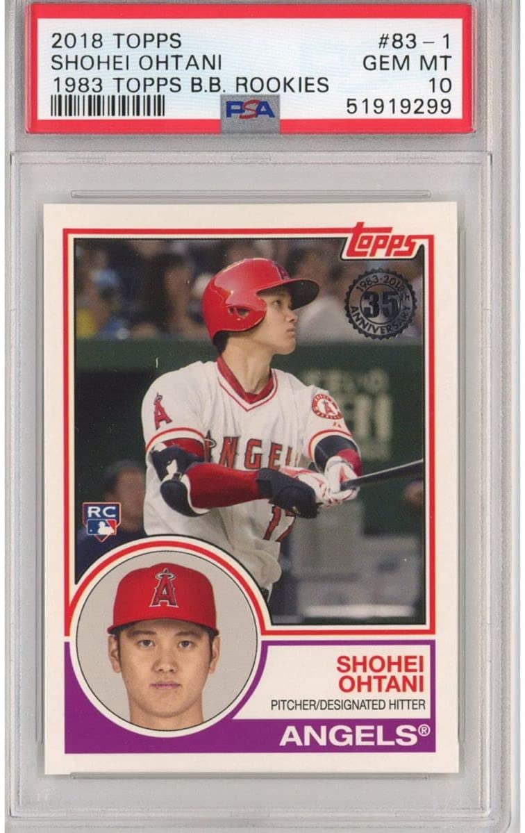 Graded 2018 Topps Shohei Ohtani #83-1 1983 Rookie RC Baseball Card PSA ...