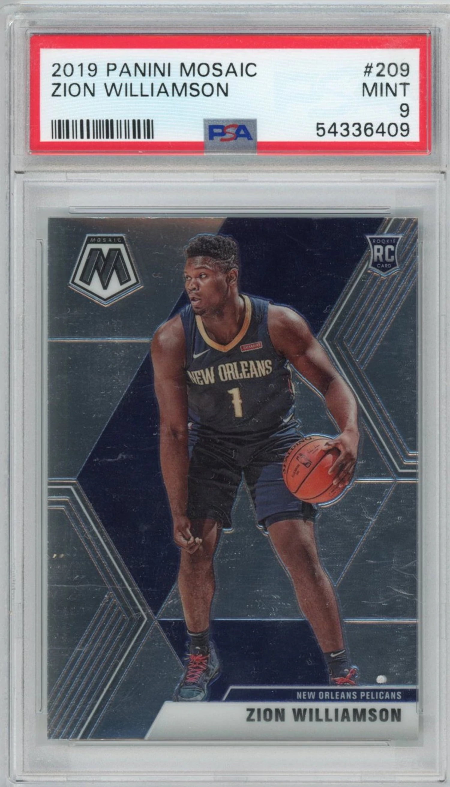 Graded 2019-20 Panini Mosaic Zion Williamson #209 Rookie RC Basketball ...