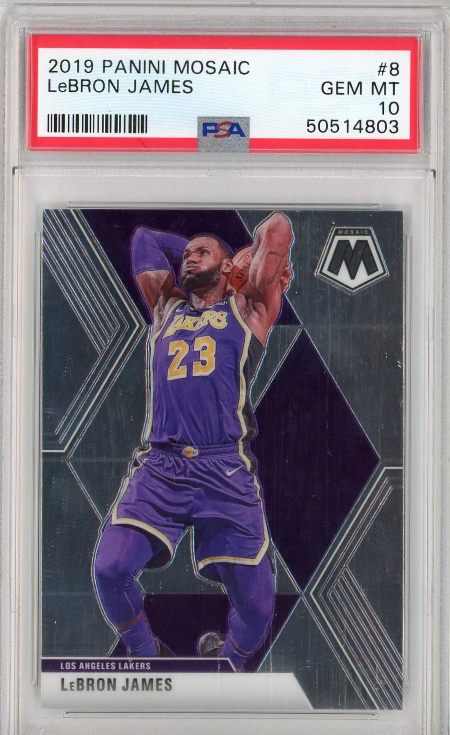 Graded 2019 Panini Mosaic LeBron James #8 Basketball Card PSA 10 Gem ...