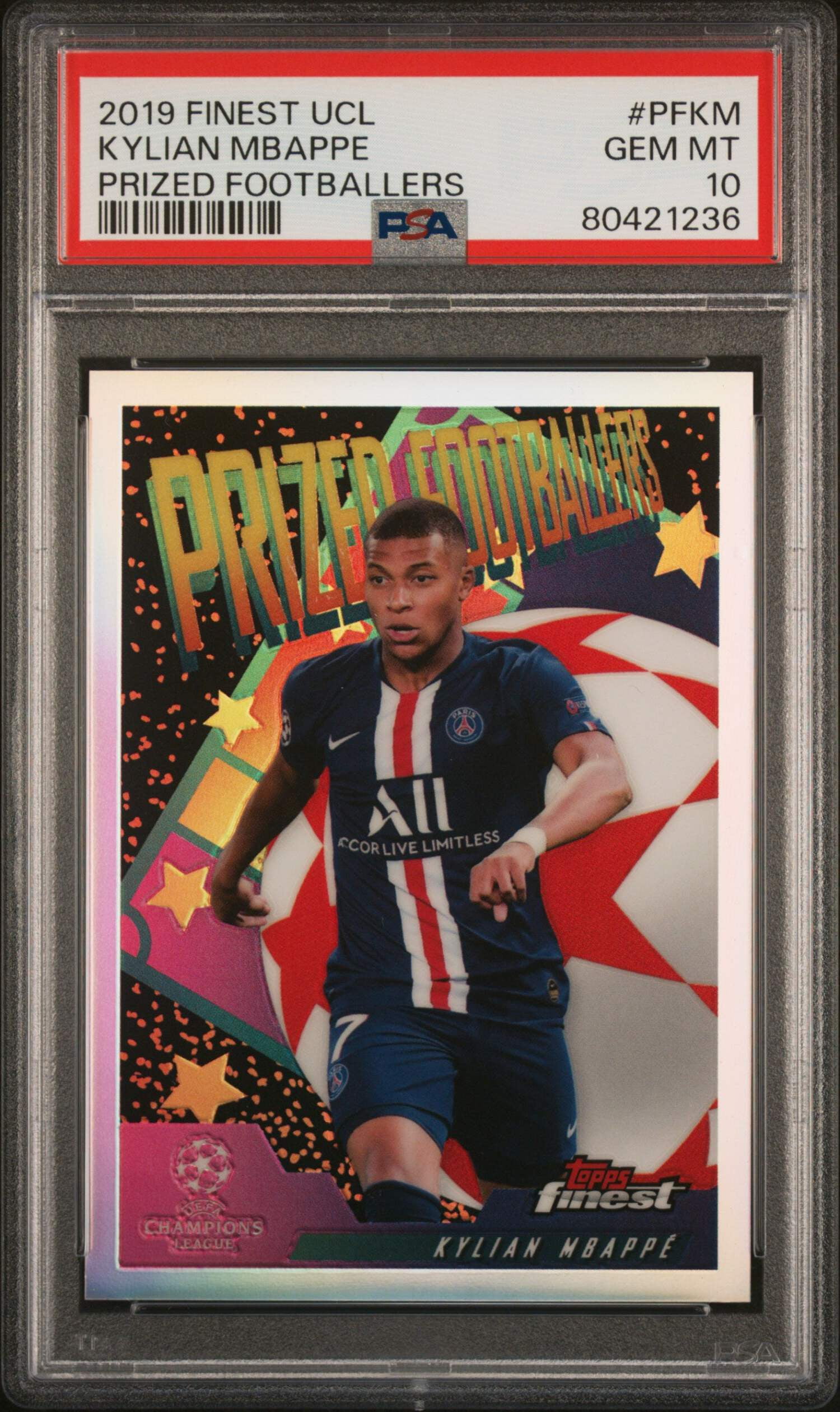 Graded 2019 Topps Finest UCL Kylian Mbappe #PFKM Prized Footballers ...