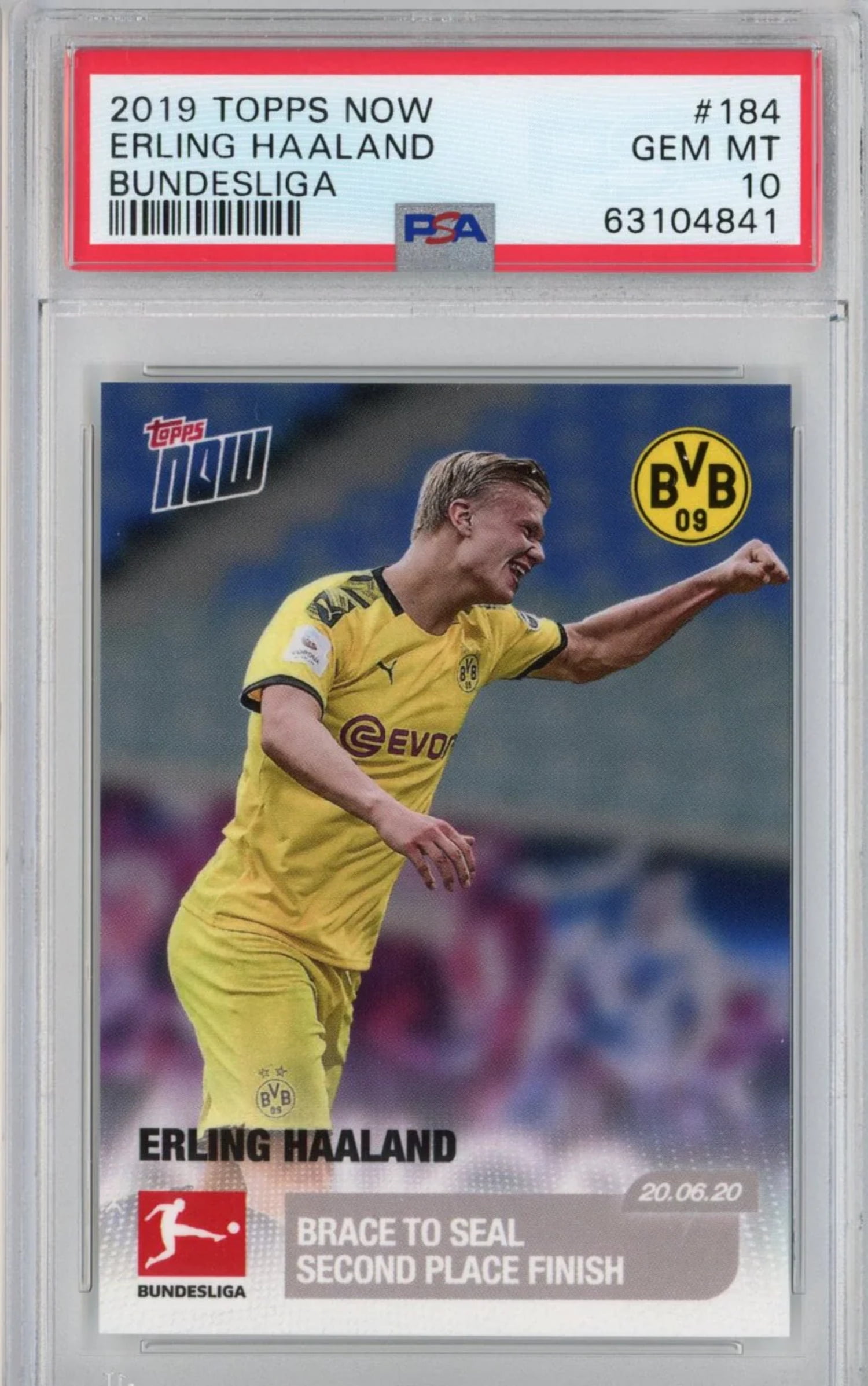 Graded 2019 Topps Now Erling Haaland #184 Bundesliga Rookie RC Soccer ...