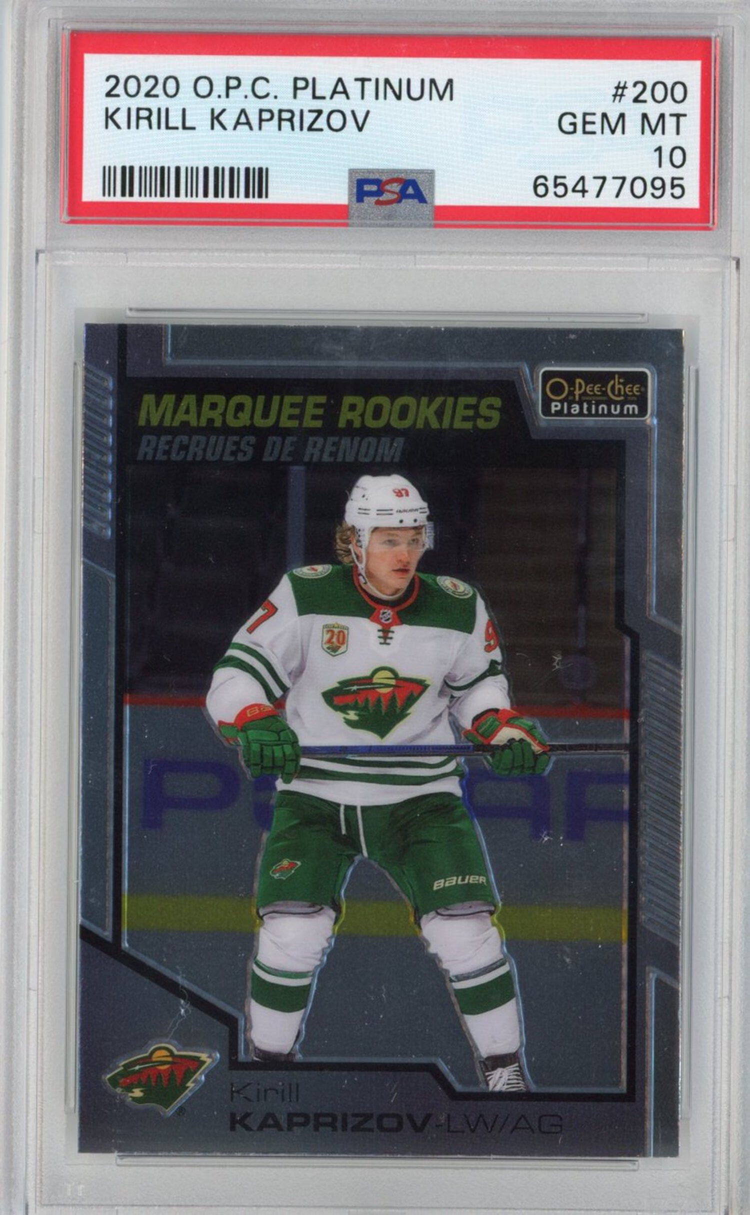 Graded 2020-21 OPC O-Pee-Chee Platinum Kirill Kaprizov #200 Marquee ...