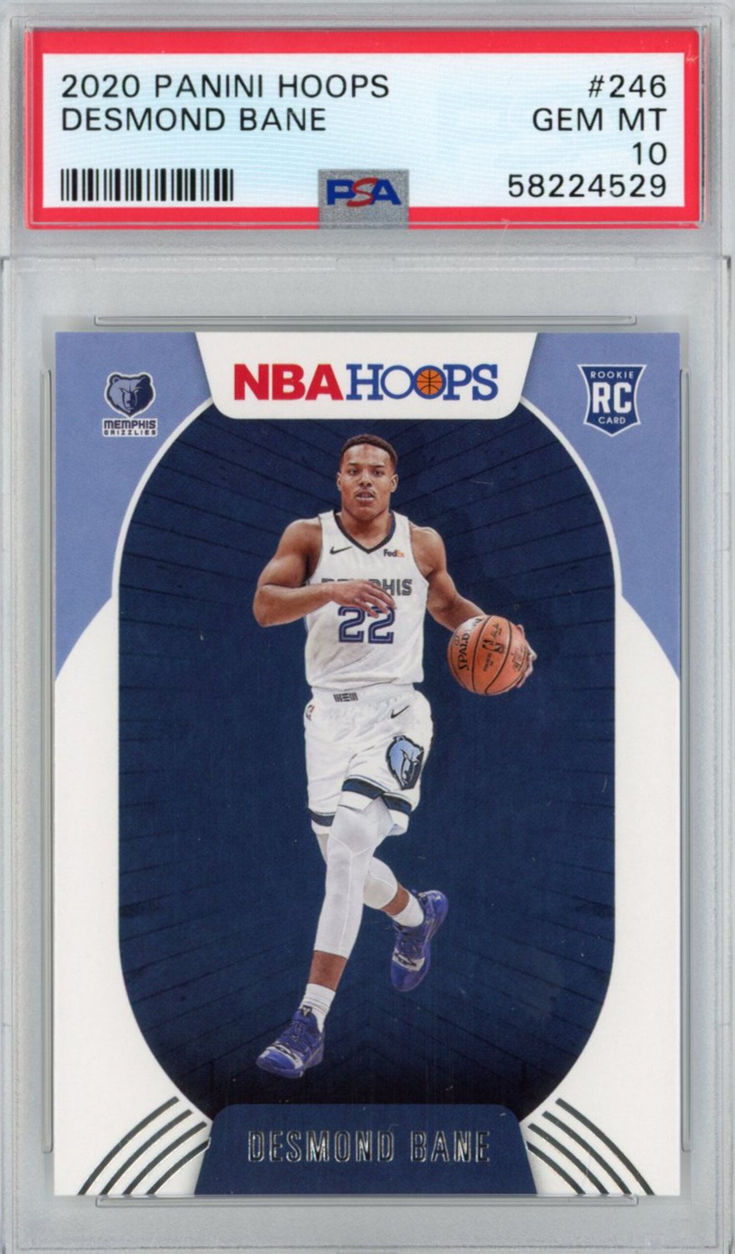 Graded 2020-21 Panini Hoops Desmond Bane #246 Rookie RC Basketball Card ...