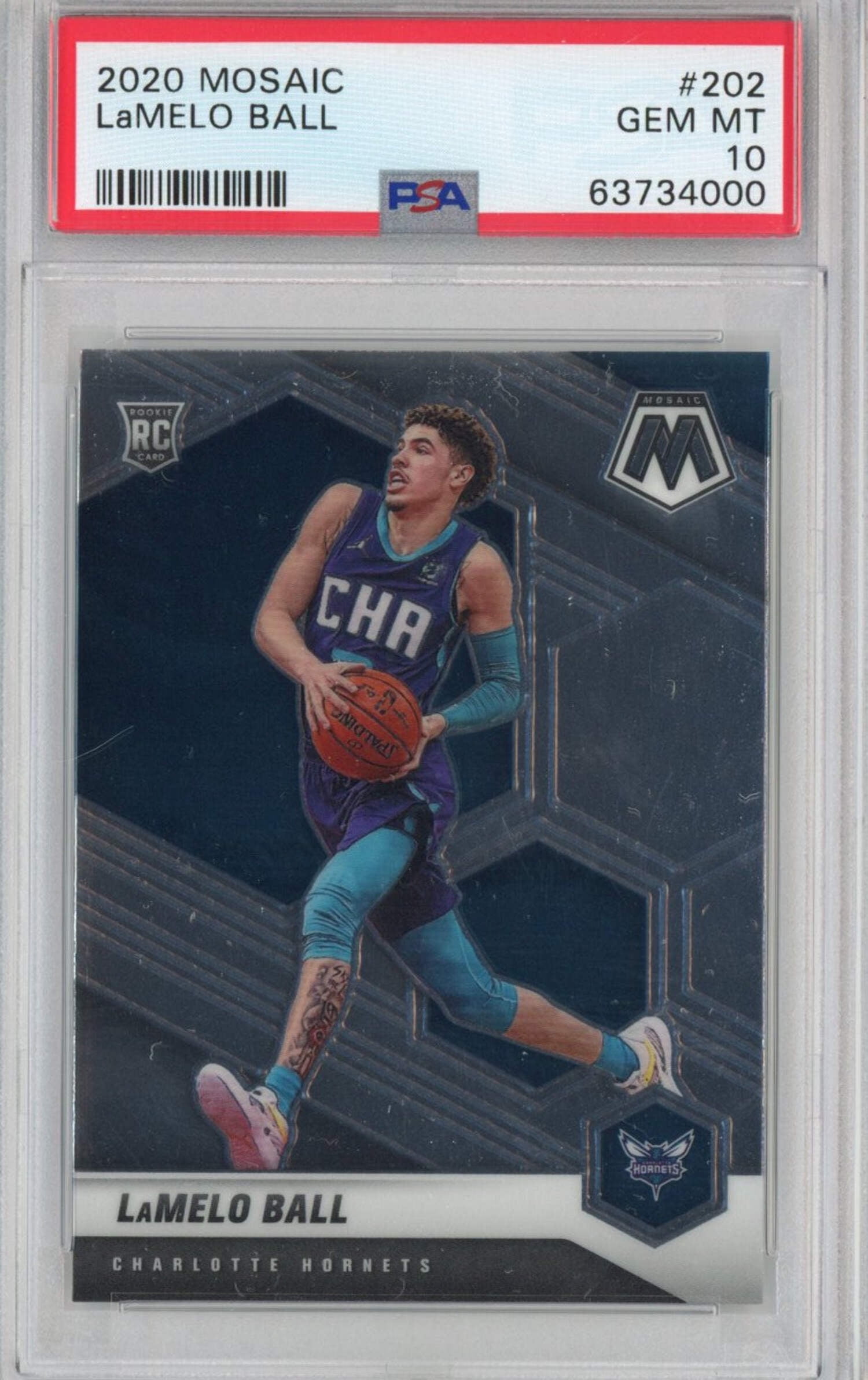 Graded 2020-21 Panini Mosaic LaMelo Ball #202 Rookie RC Basketball Card ...