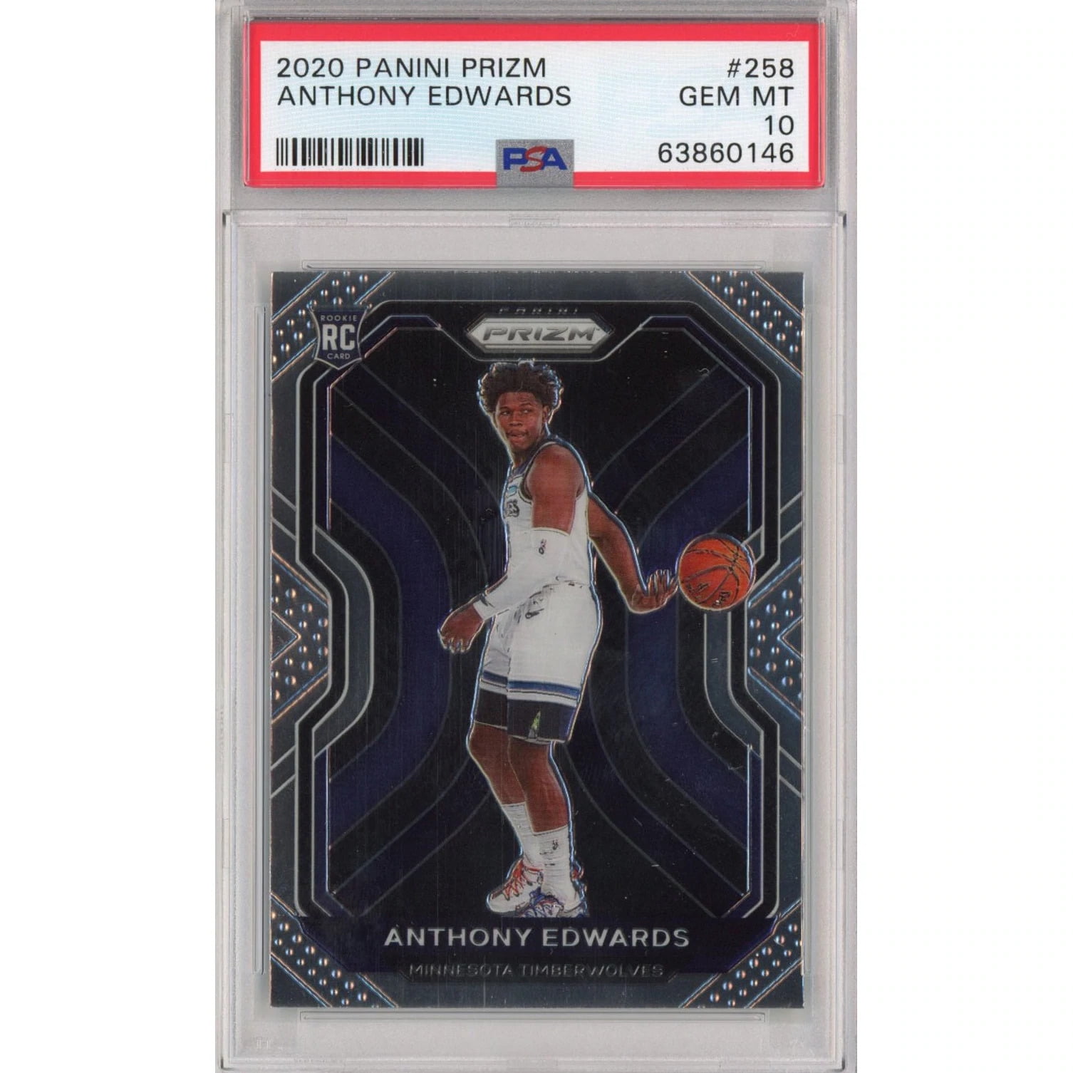 Graded 2020-21 Panini Prizm Anthony Edwards #258 Rookie RC Basketball ...