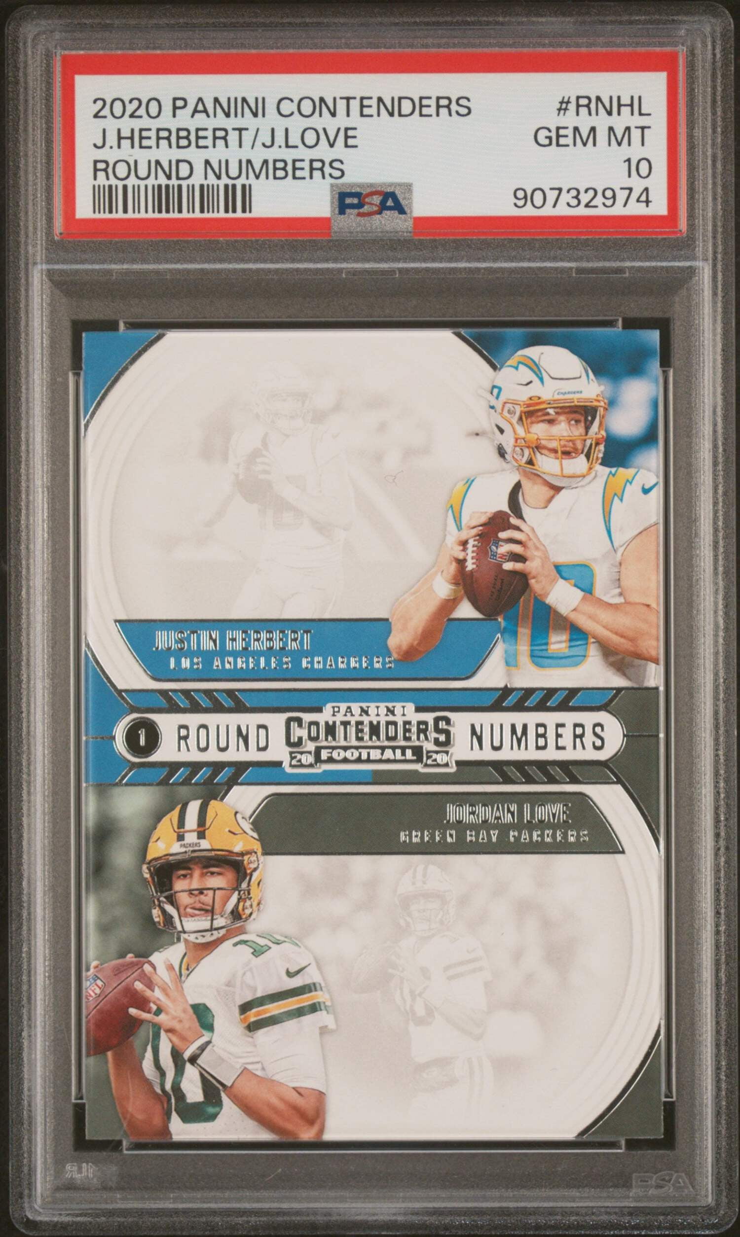 Graded 2020 Panini Contenders Justin Herbert/Jordan Love #RNHL Round ...