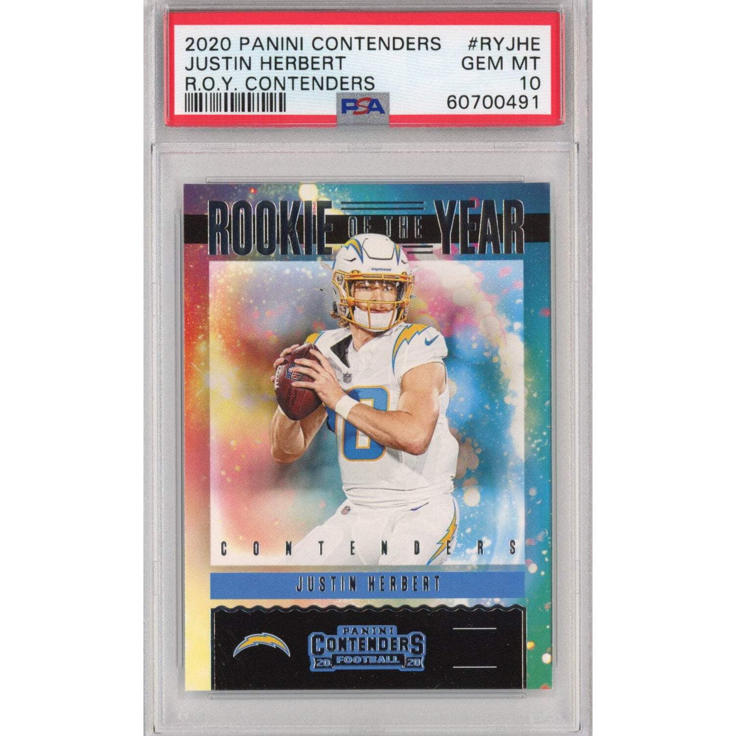 Graded 2020 Panini Contenders Justin Herbert #RYJHE ROY Rookie RC ...