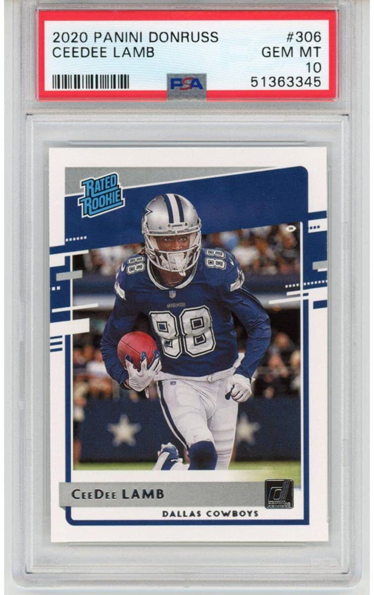 Graded 2020 Panini Donruss CeeDee Lamb #306 Rookie RC Football Card PSA ...