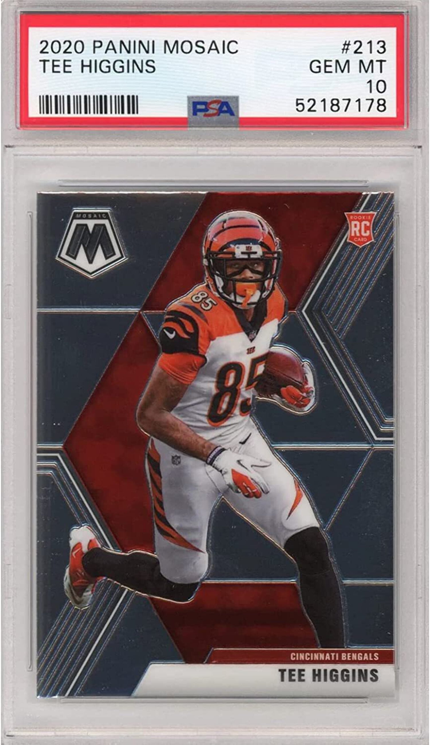 Graded 2020 Panini Mosaic Tee Higgins #213 Rookie RC Football Card PSA ...
