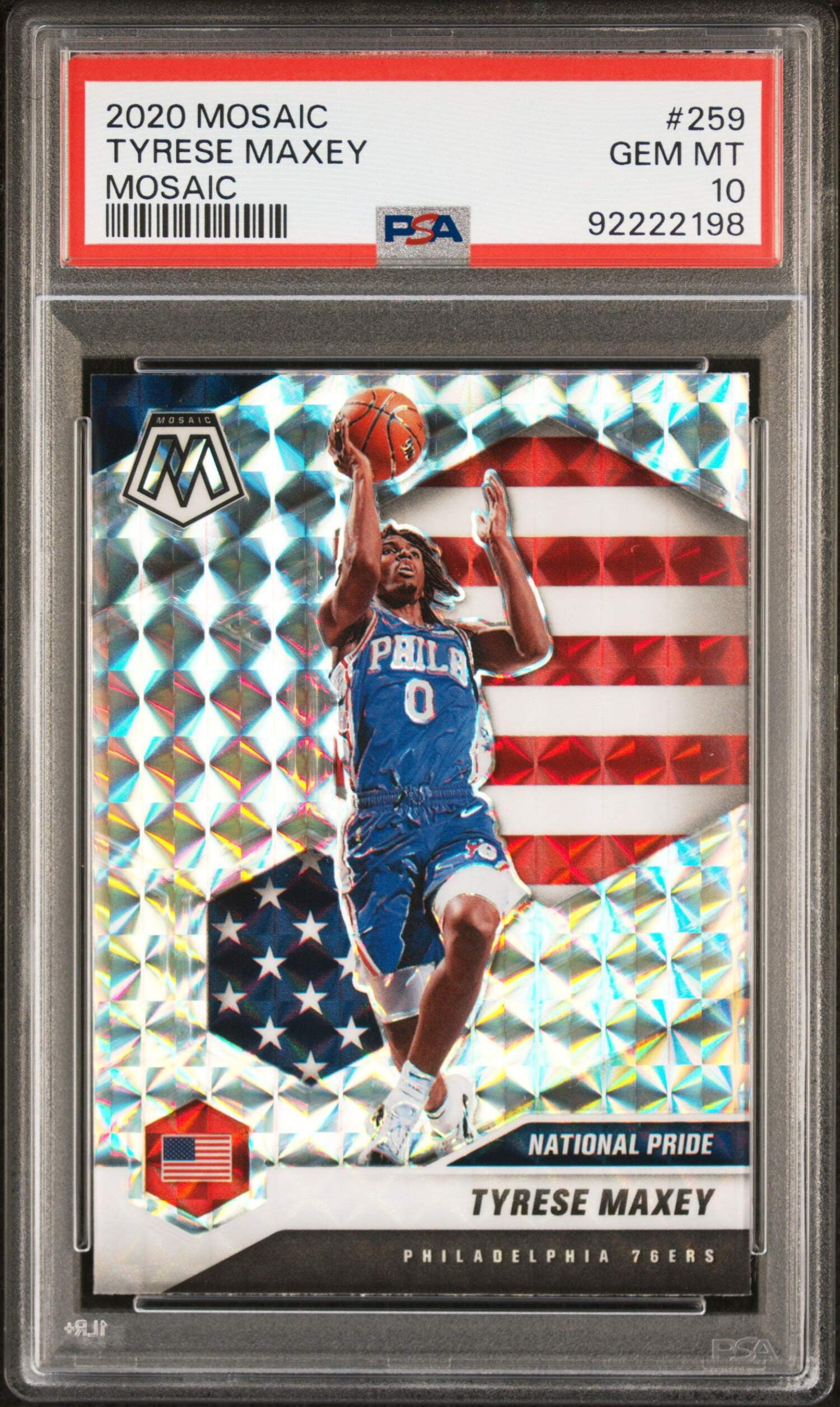 Graded 2020 Panini Mosaic Tyrese Maxey #259 Mosaic Rookie RC Basketball ...