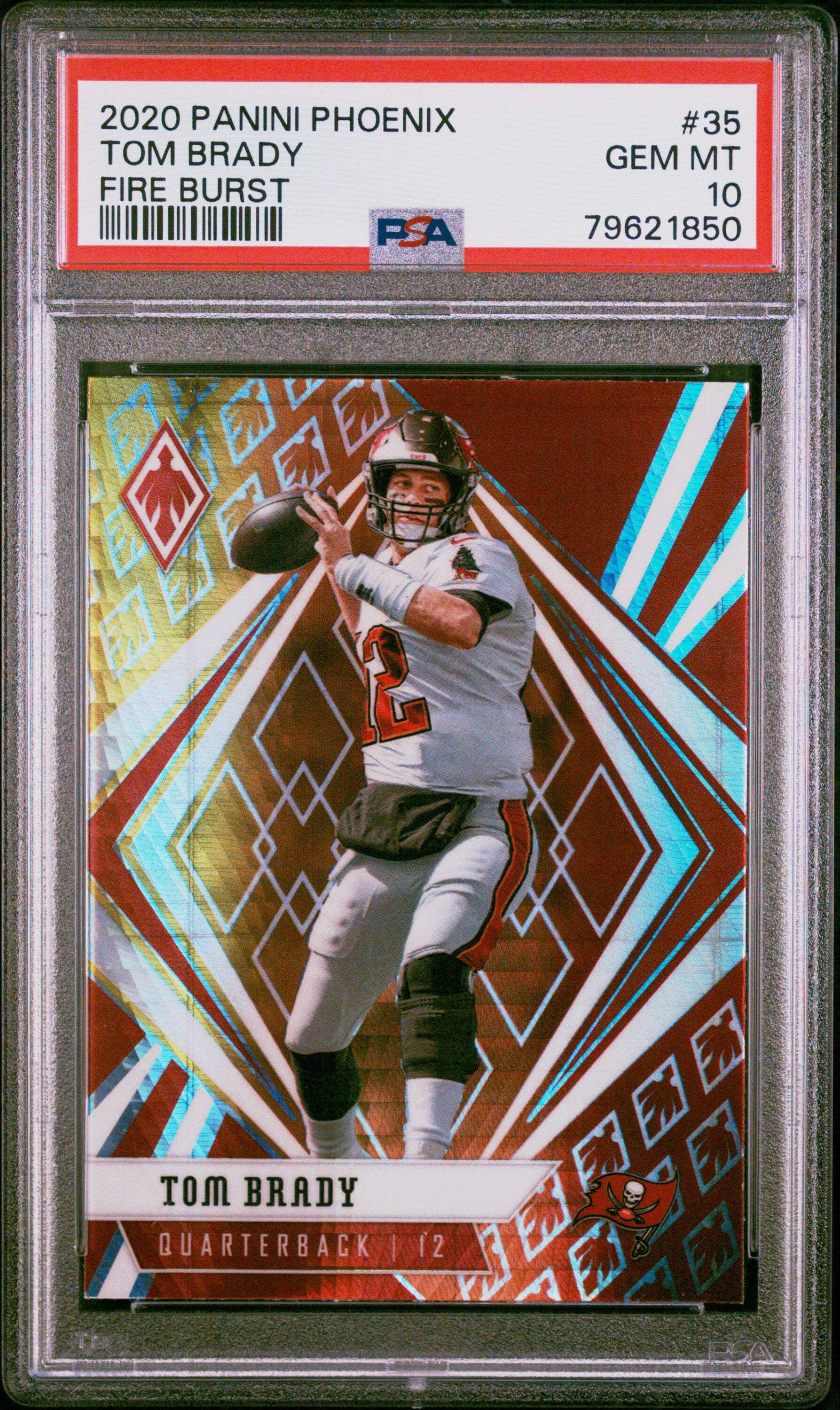 Graded 2020 Panini Phoenix Tom Brady #35 Fire Burst Football Card PSA ...