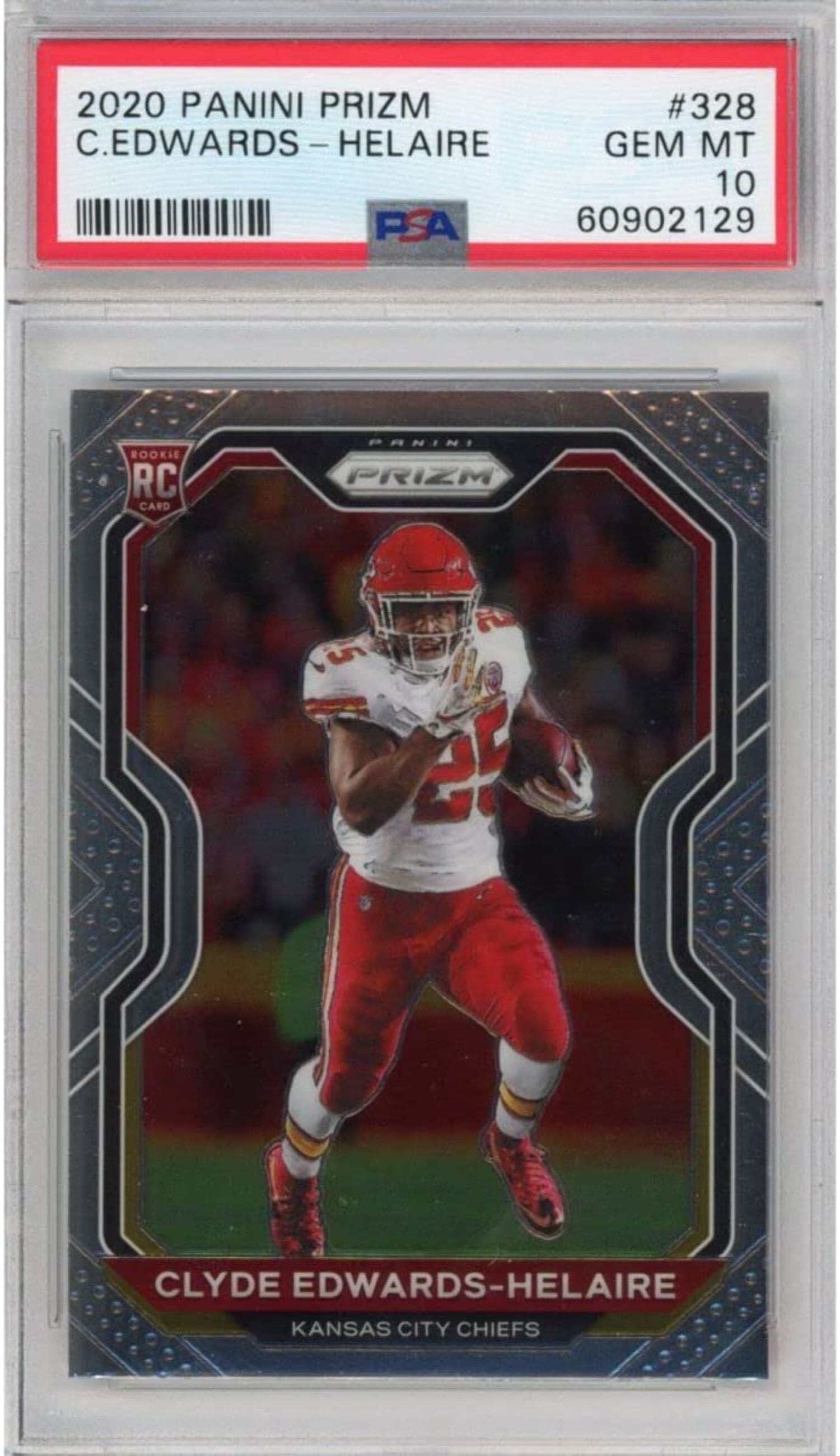 Graded 2020 Panini Prizm Clyde Edwards-Helaire #328 Rookie RC Football ...