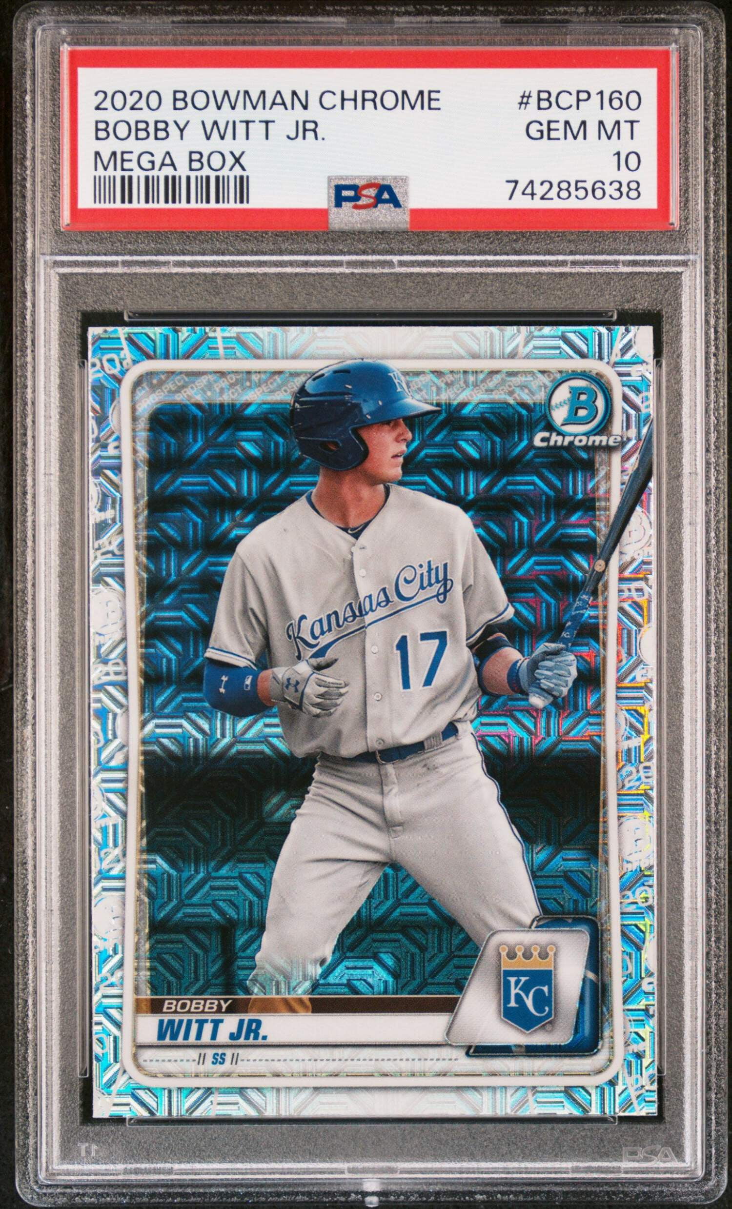 Graded 2020 Topps Bowman Chrome Bobby Witt Jr. #BCP160 Mega Box Rookie ...