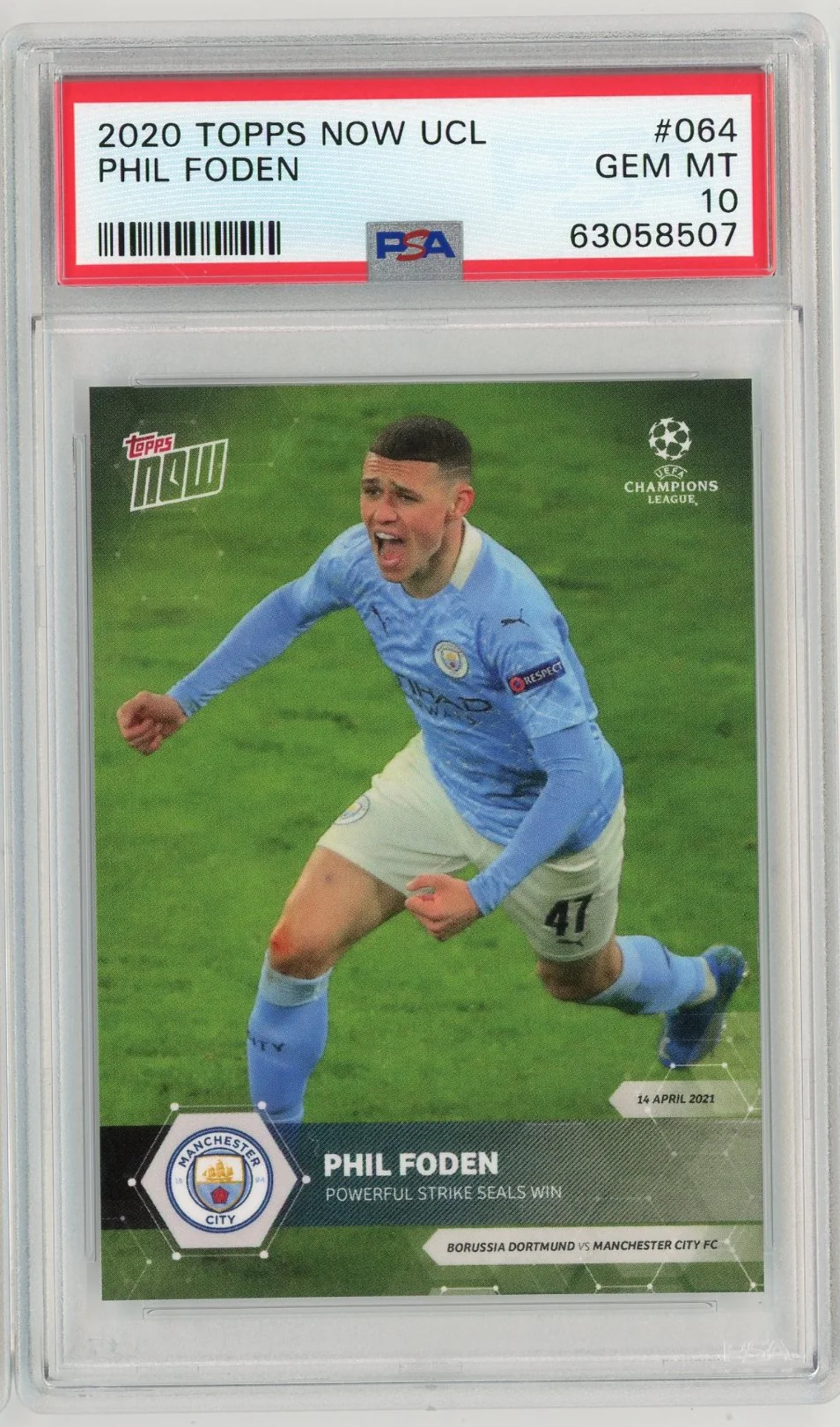 Graded 2020 Topps Now UCL Phil Foden #064 Soccer Card PSA 10 Gem Mint ...