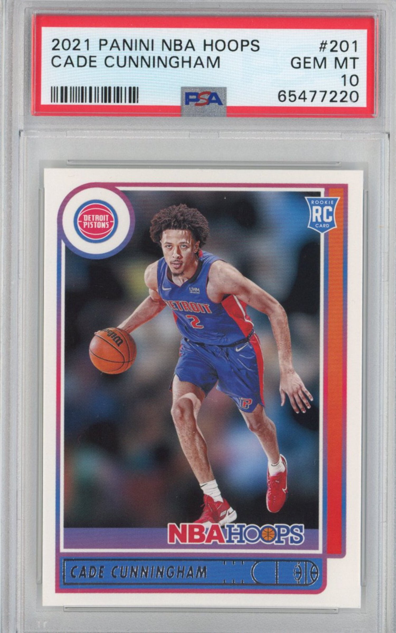 Graded 2021-22 Panini NBA Hoops Cade Cunningham #201 Rookie RC ...