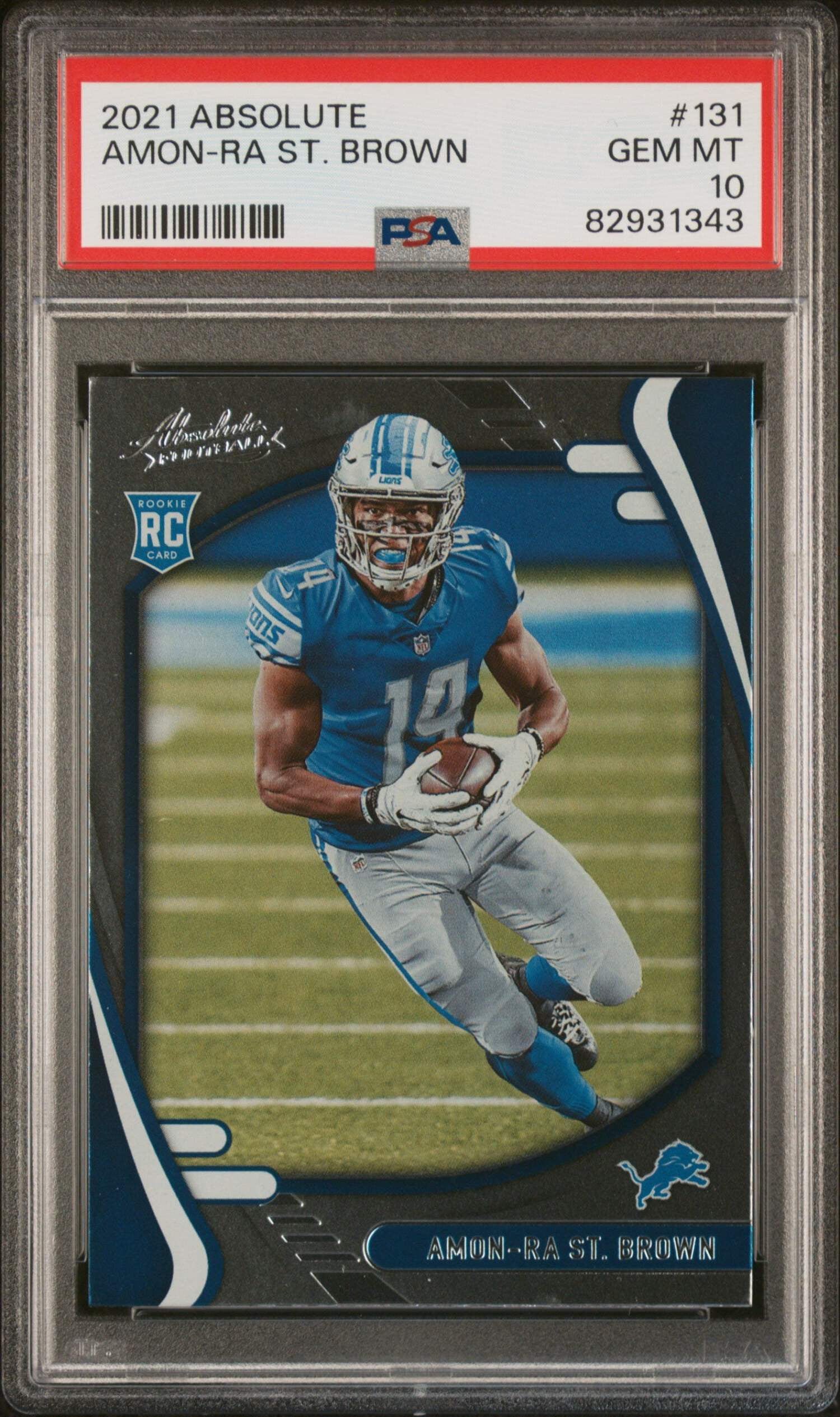 Graded 2021 Panini Absolute Amon-Ra St. Brown #131 Rookie RC Football ...