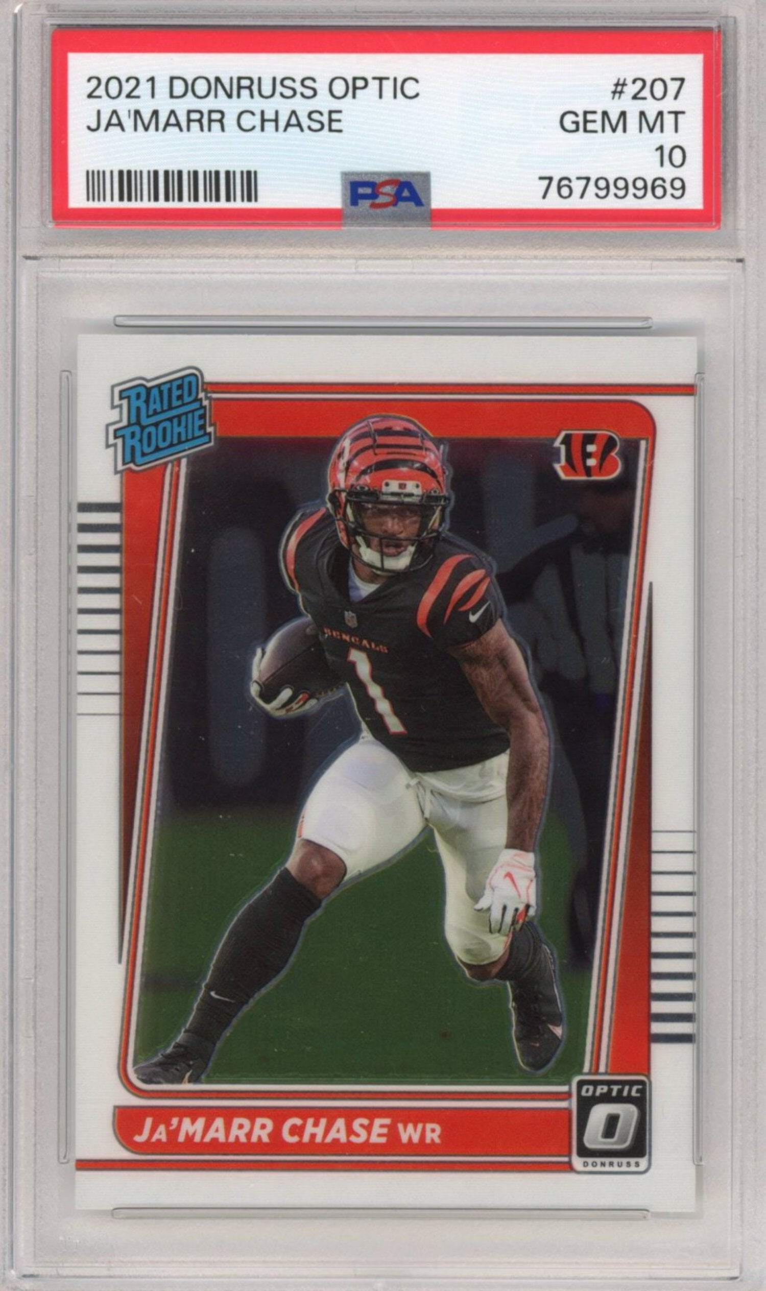 Graded 2021 Panini Donruss Optic Ja'Marr Chase #207 Rookie RC Football ...