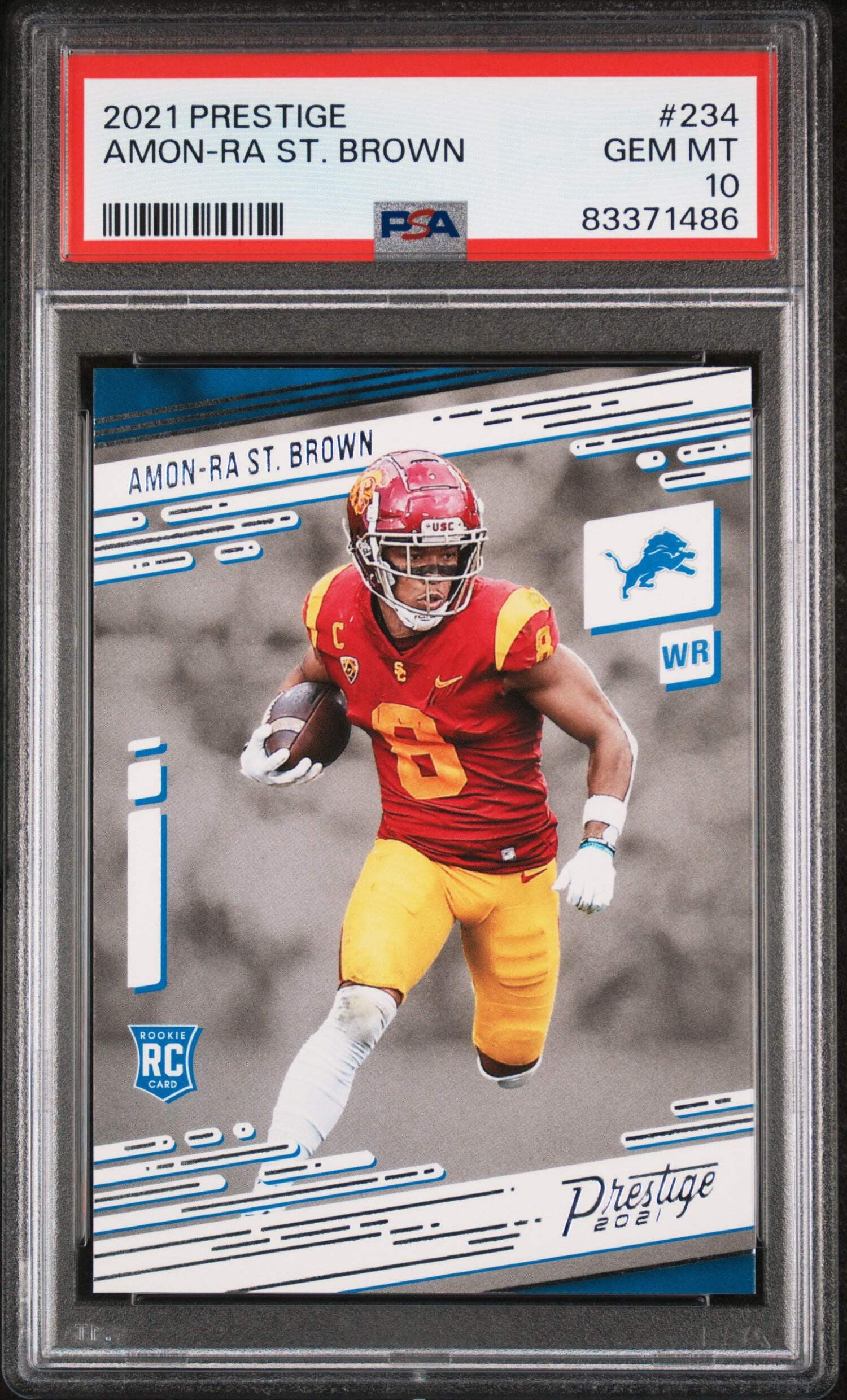 Graded 2021 Panini Prestige Amon-Ra St. Brown #234 Rookie RC Football ...