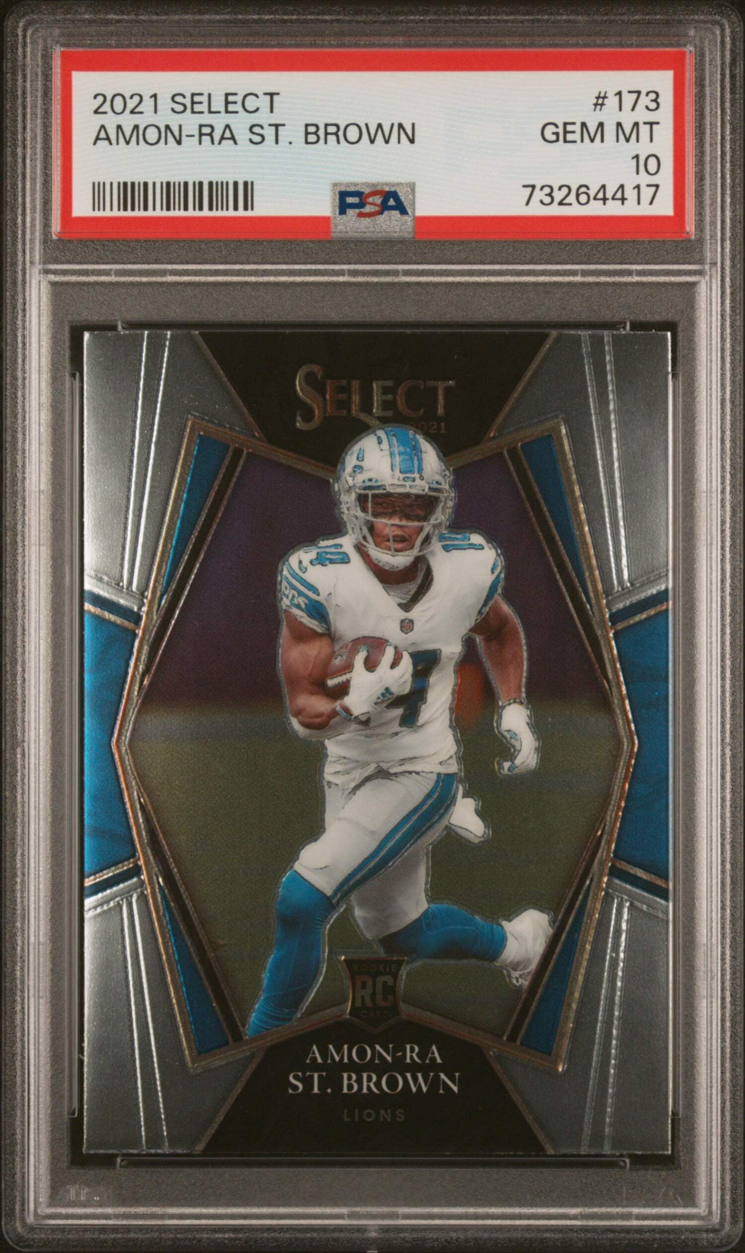 Graded 2021 Panini Select Amon-Ra St. Brown #173 Rookie RC Football ...