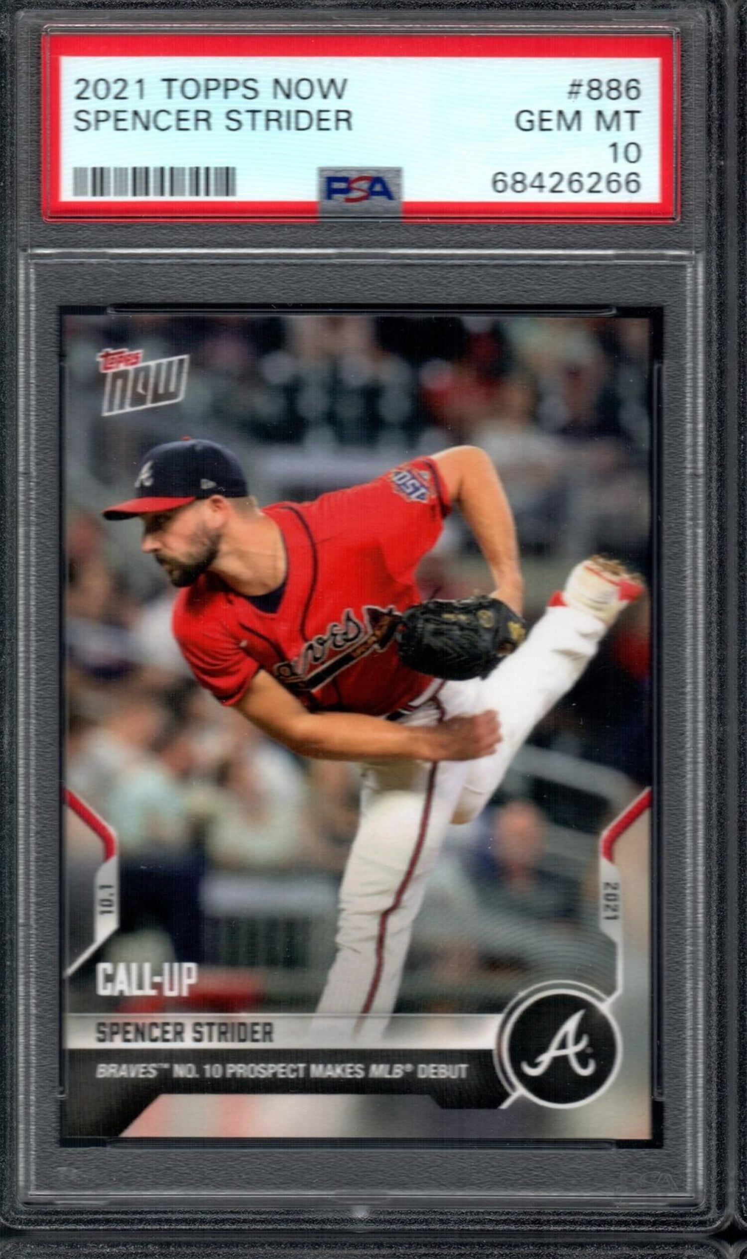 Graded 2021 Topps Now Spencer Strider #886 Rookie RC Baseball Card PSA ...
