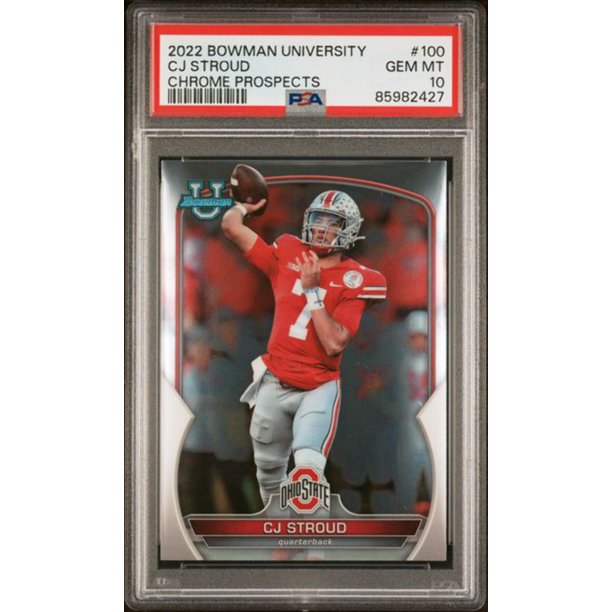Graded 2022 Bowman University CJ Stroud #100 Chrome Prospects Rookie RC ...