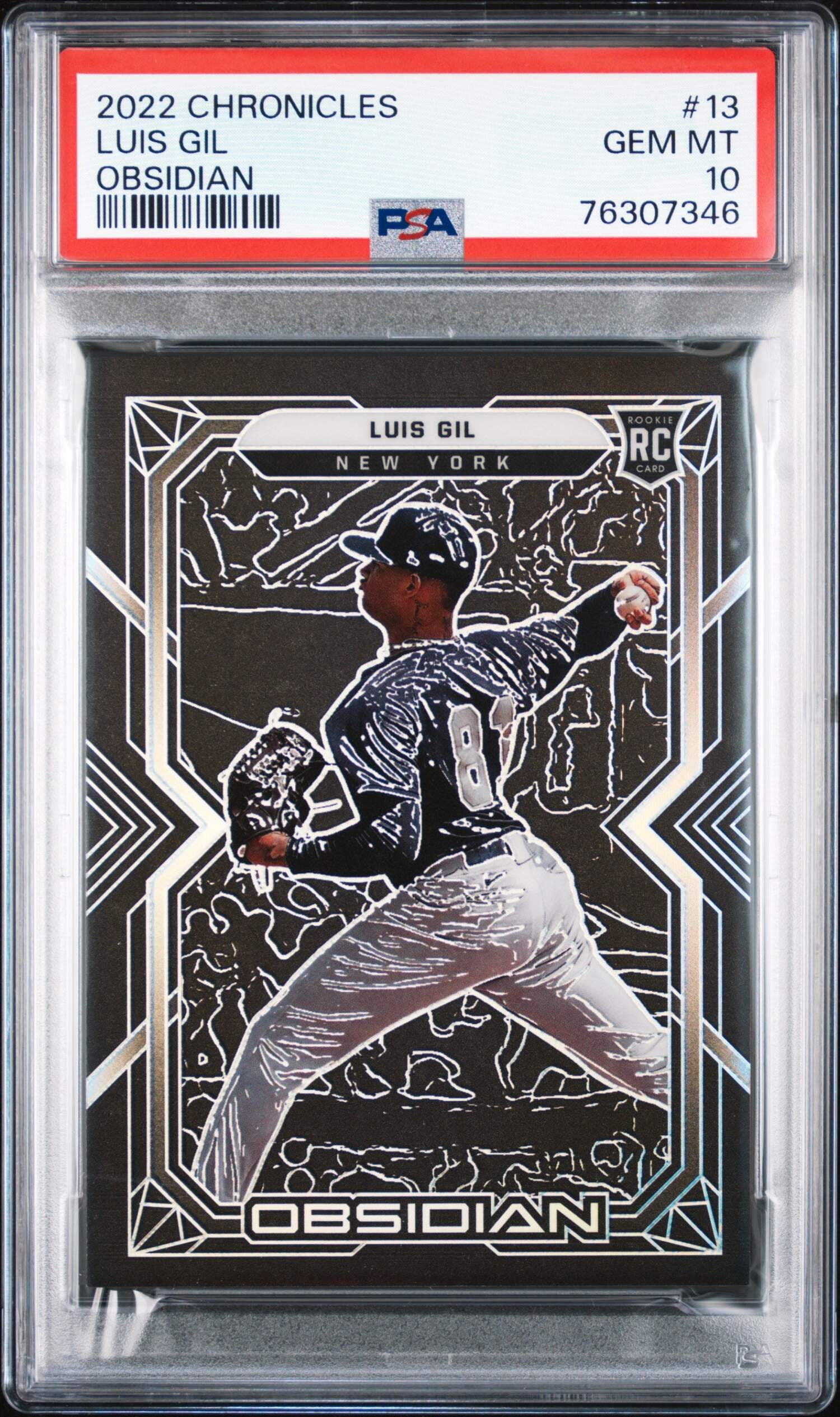 Graded 2022 Panini Chronicles Luis Gil #13 Obsidian Rookie RC Baseball ...