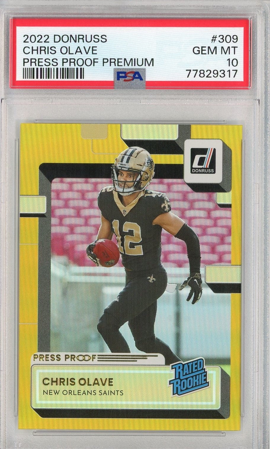Graded 2022 Panini Donruss Chris Olave #309 Press Proof Premium Rookie ...