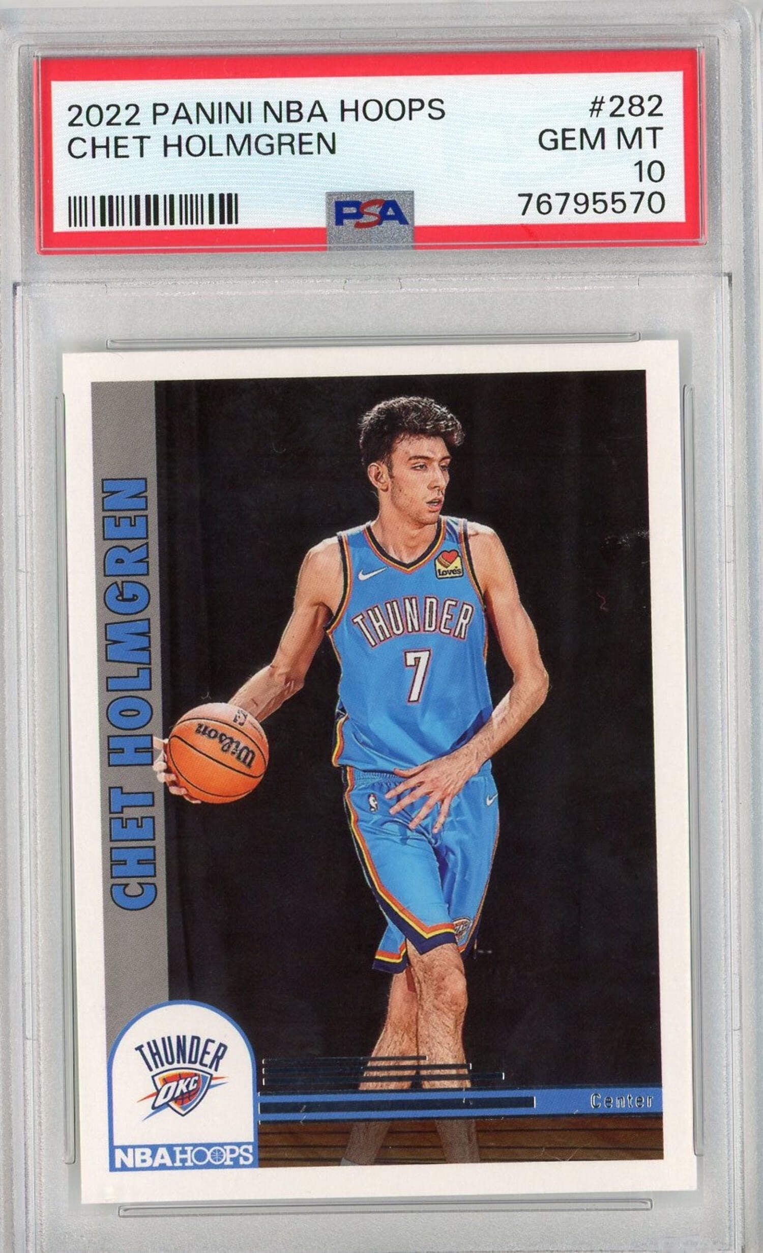 Graded 2022 Panini NBA Hoops Chet Holmgren #282 Rookie RC Basketball ...