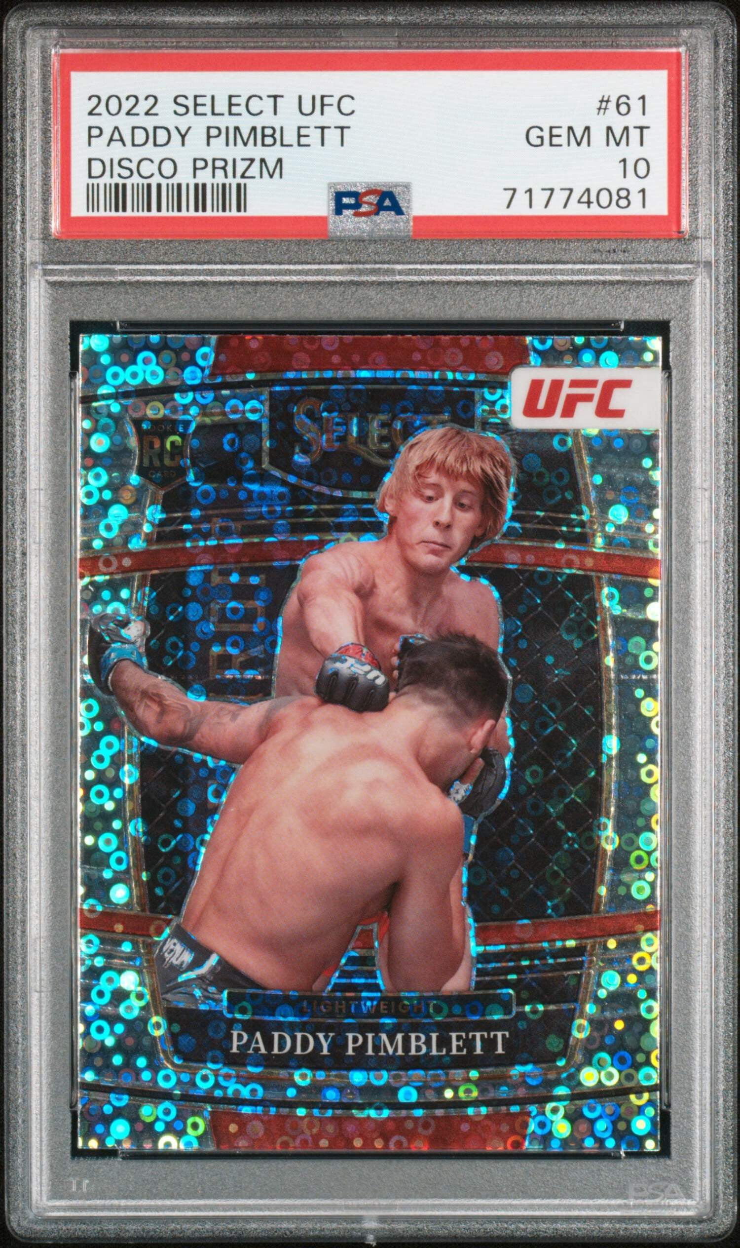 Graded 2022 Panini Select UFC Paddy Pimblett #167 Disco Prizm Rookie RC ...