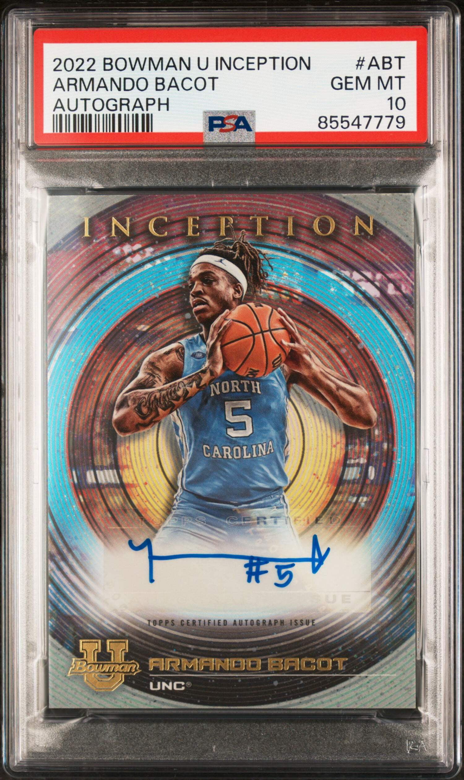 Graded 2022 Topps Bowman U Inception Armando Bacot #ABT Autograph ...