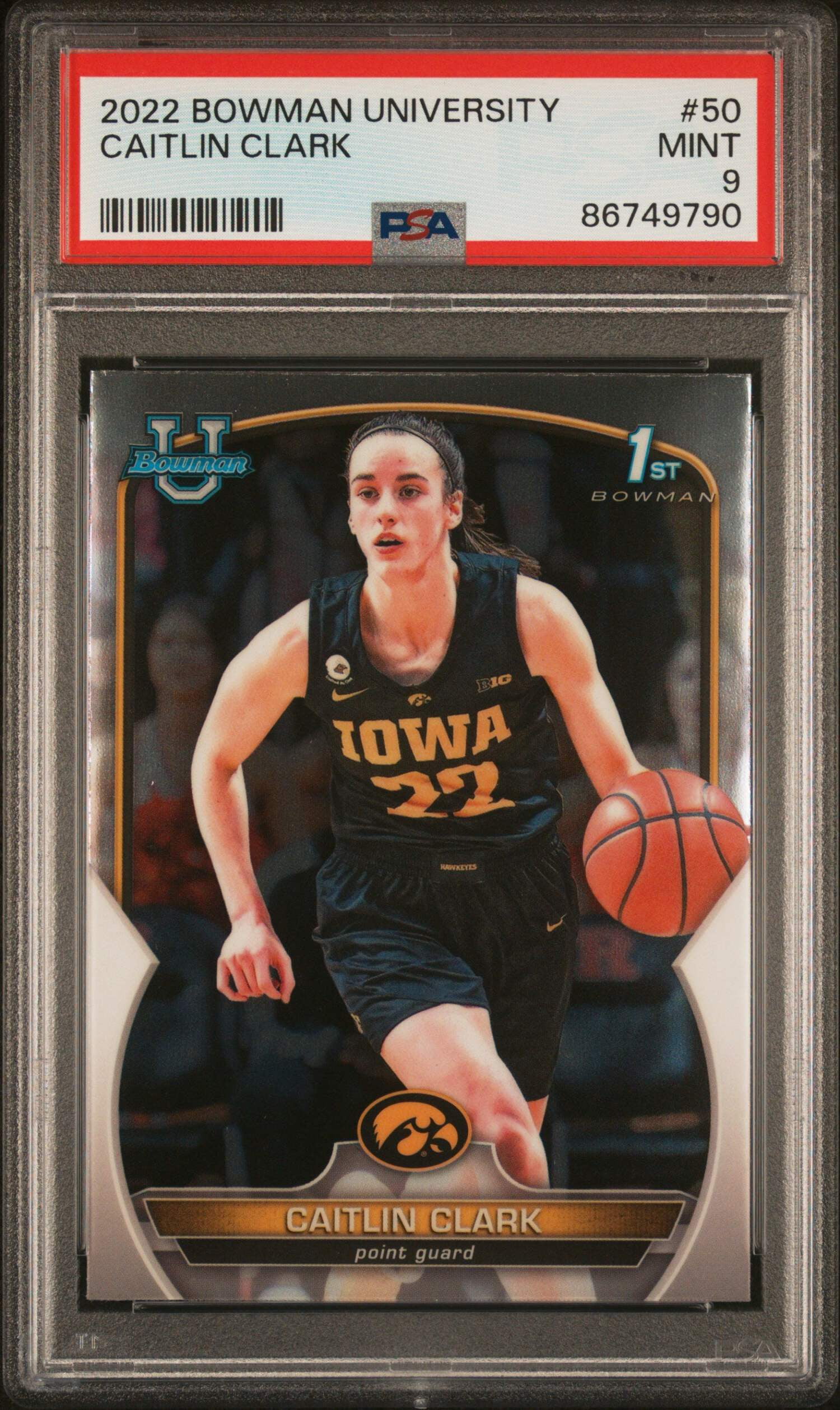 Graded 2022 Topps Bowman University Caitlin Clark #50 Rookie RC ...