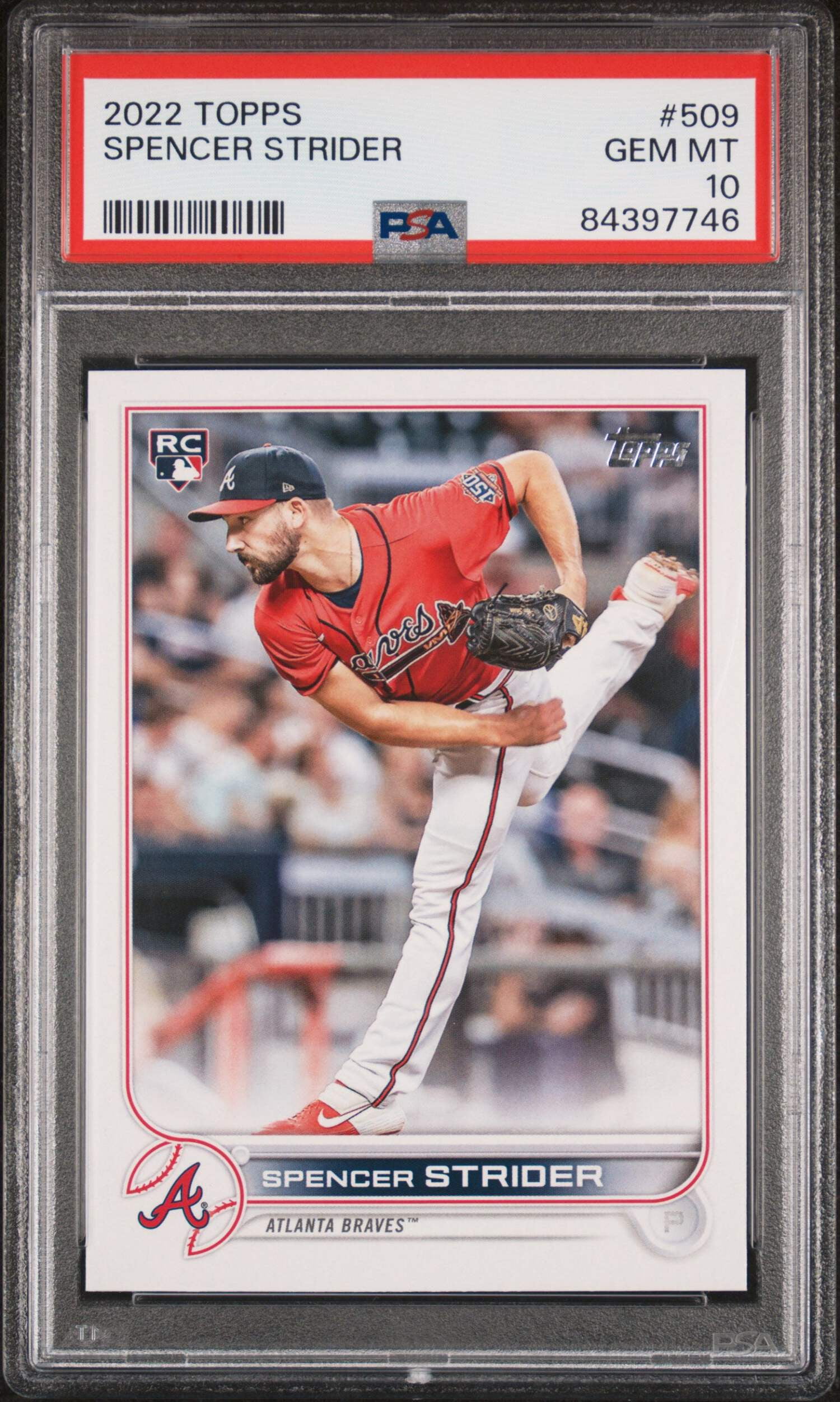 Graded 2022 Topps Spencer Strider #509 Rookie RC Baseball Card PSA 10 ...