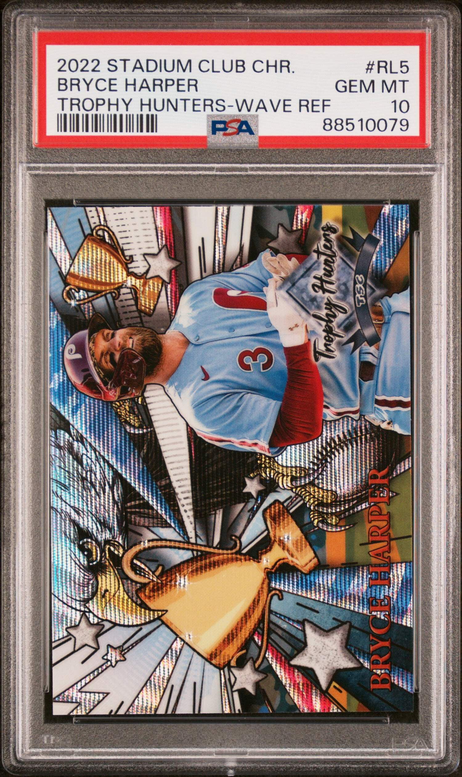 Graded 2022 Topps Stadium Club Chrome Bryce Harper #RL5 Trophy Hunters ...