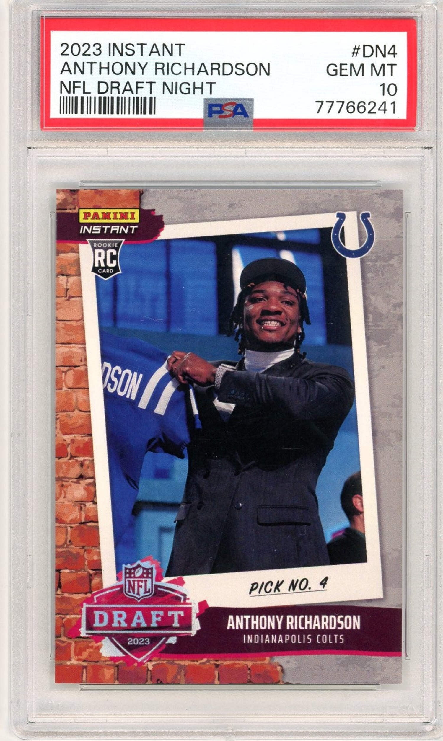 Graded 2023 Panini Instant Anthony Richardson #DN4 NFL Draft Night ...