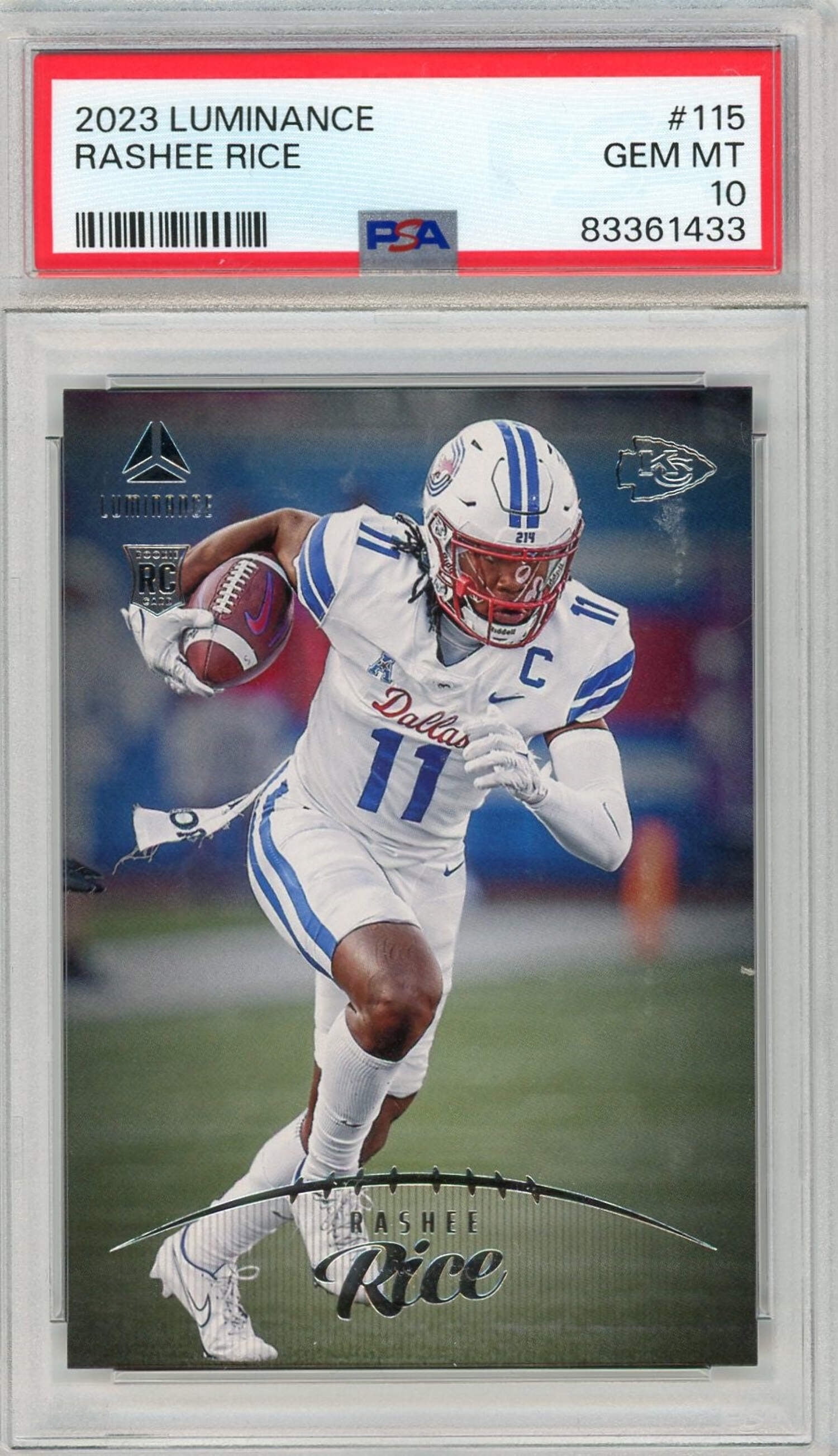 Graded 2023 Panini Luminance Rashee Rice #115 Rookie RC Football Card ...