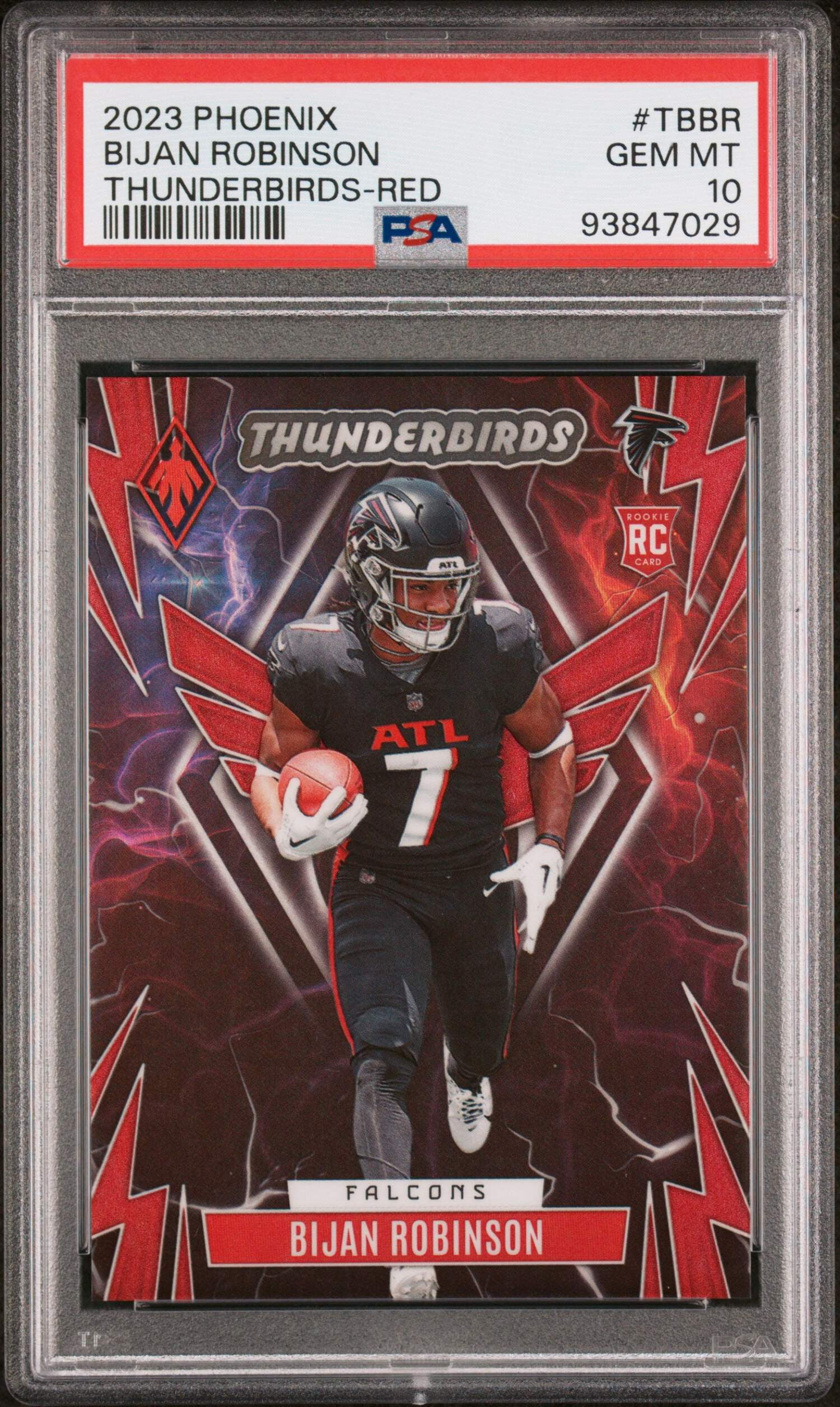 Graded 2023 Panini Phoenix Bijan Robinson #TBBR1 Thunderbirds Red #/199 ...
