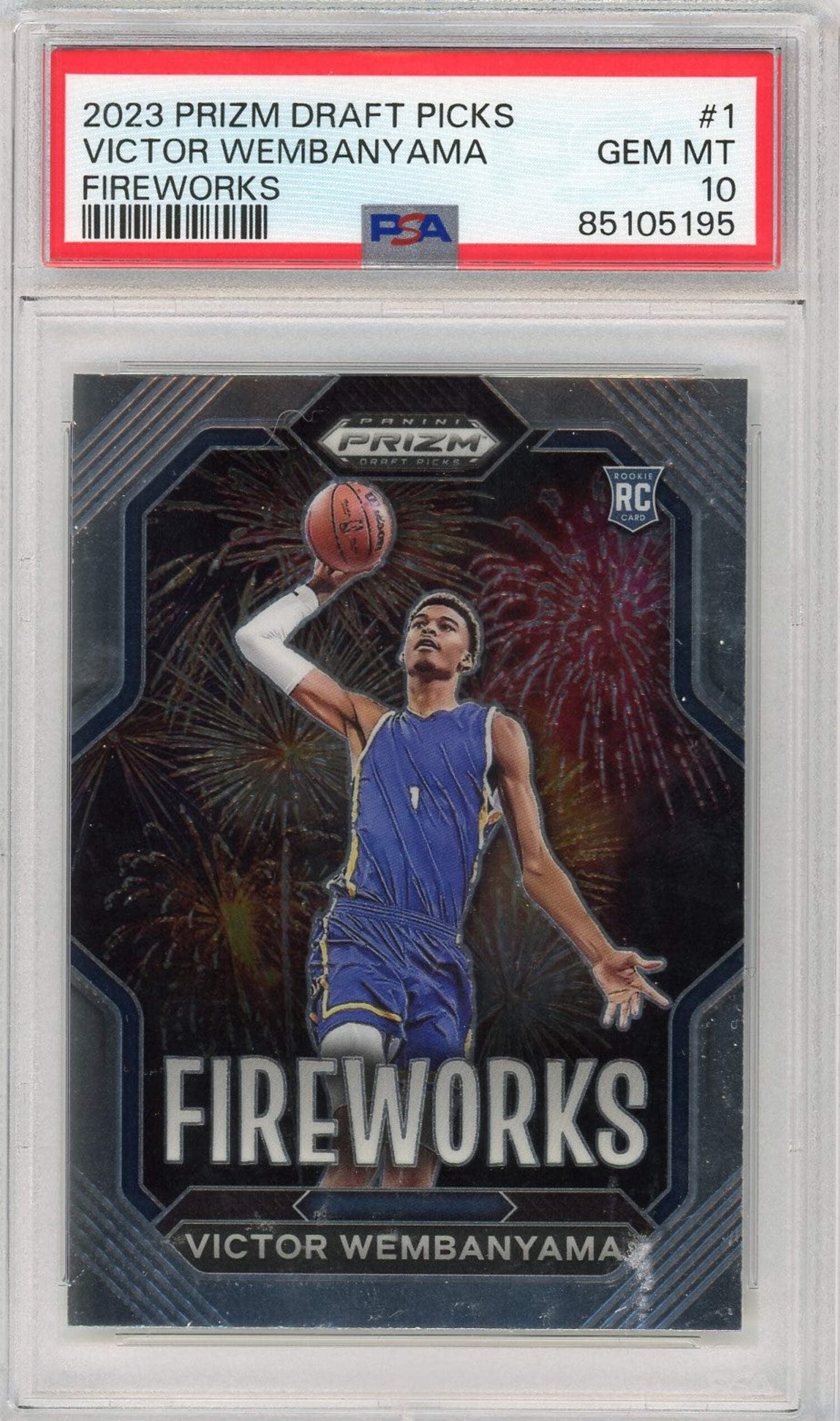 Graded 2023 Panini Prizm Draft Picks Victor Wembanyama #1 Fireworks ...