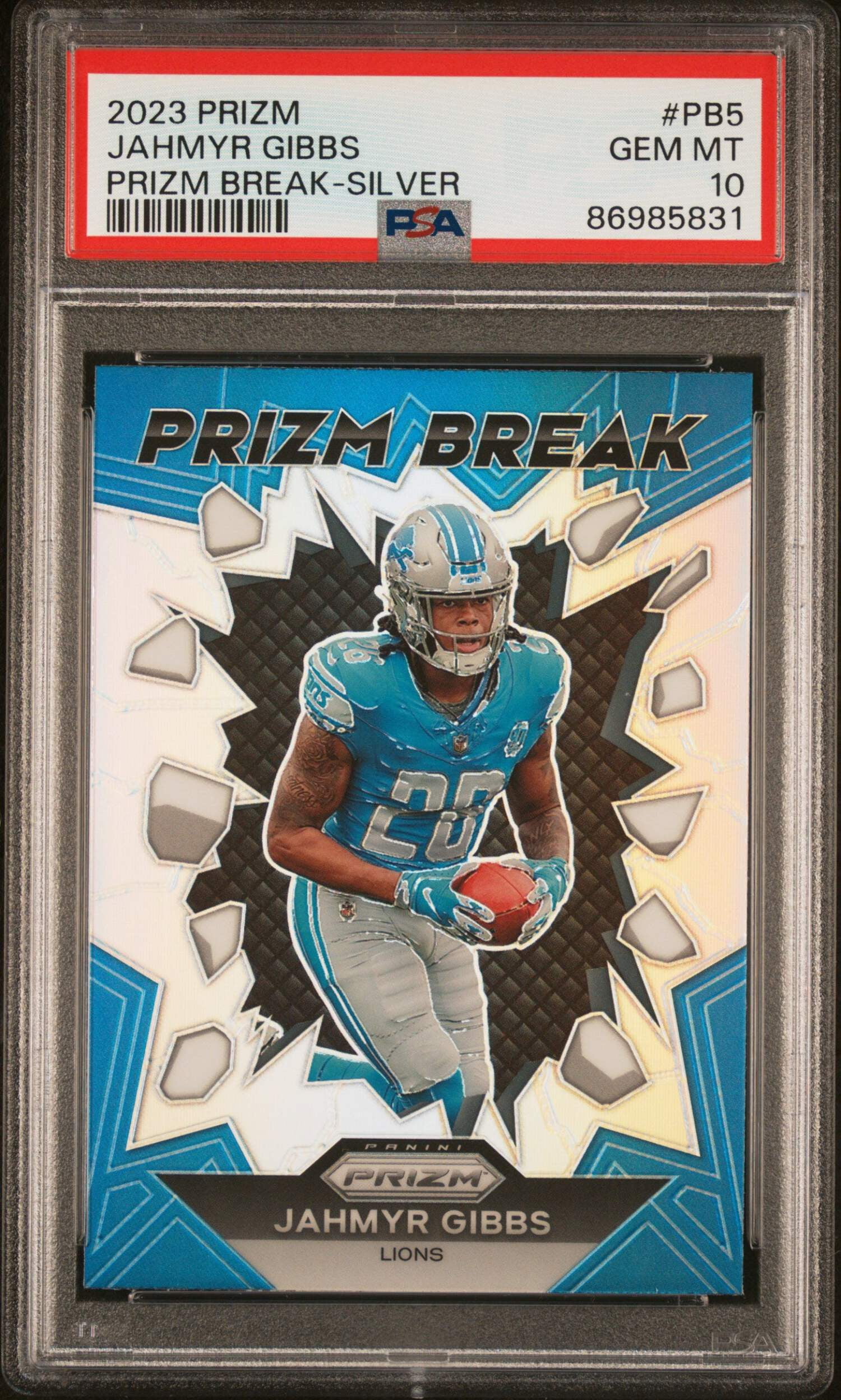 Graded 2023 Panini Prizm Jahmyr Gibbs #PB5 Prizm Break Silver RC ...