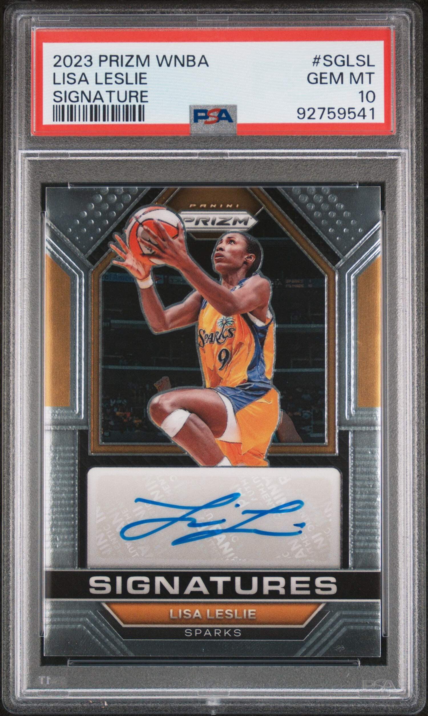 Graded 2023 Panini Prizm WNBA Lisa Leslie #SGLSL Signature Basketball ...