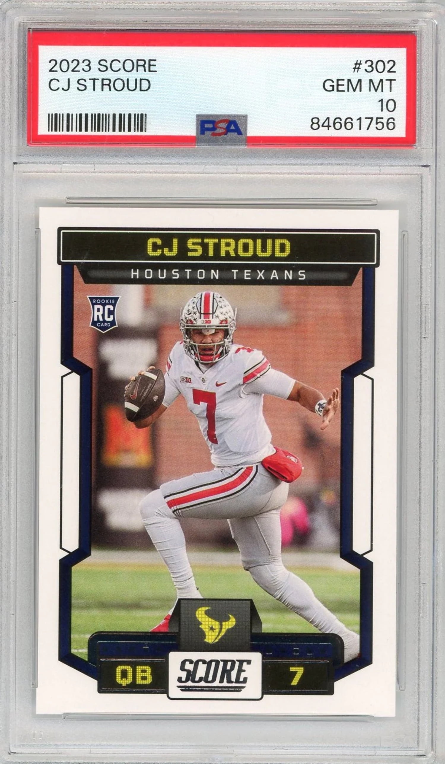 Graded 2023 Panini Score CJ Stroud #302 Rookie RC Football Card PSA 10 ...