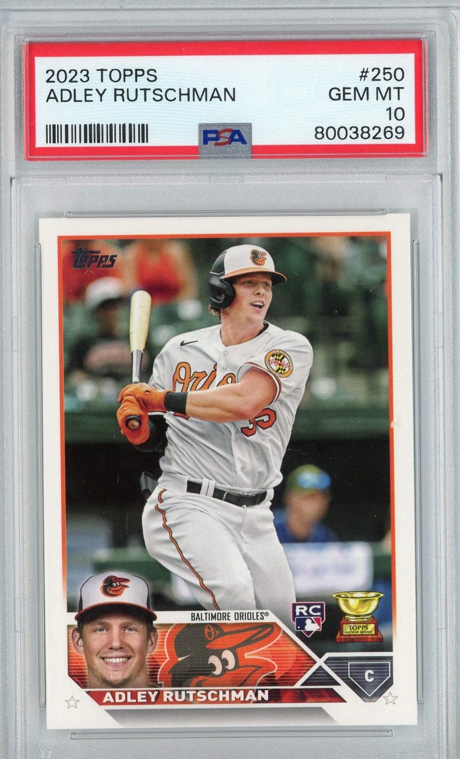 Graded 2023 Topps Adley Rutschman #250 Rookie RC Baseball Card PSA 10 ...