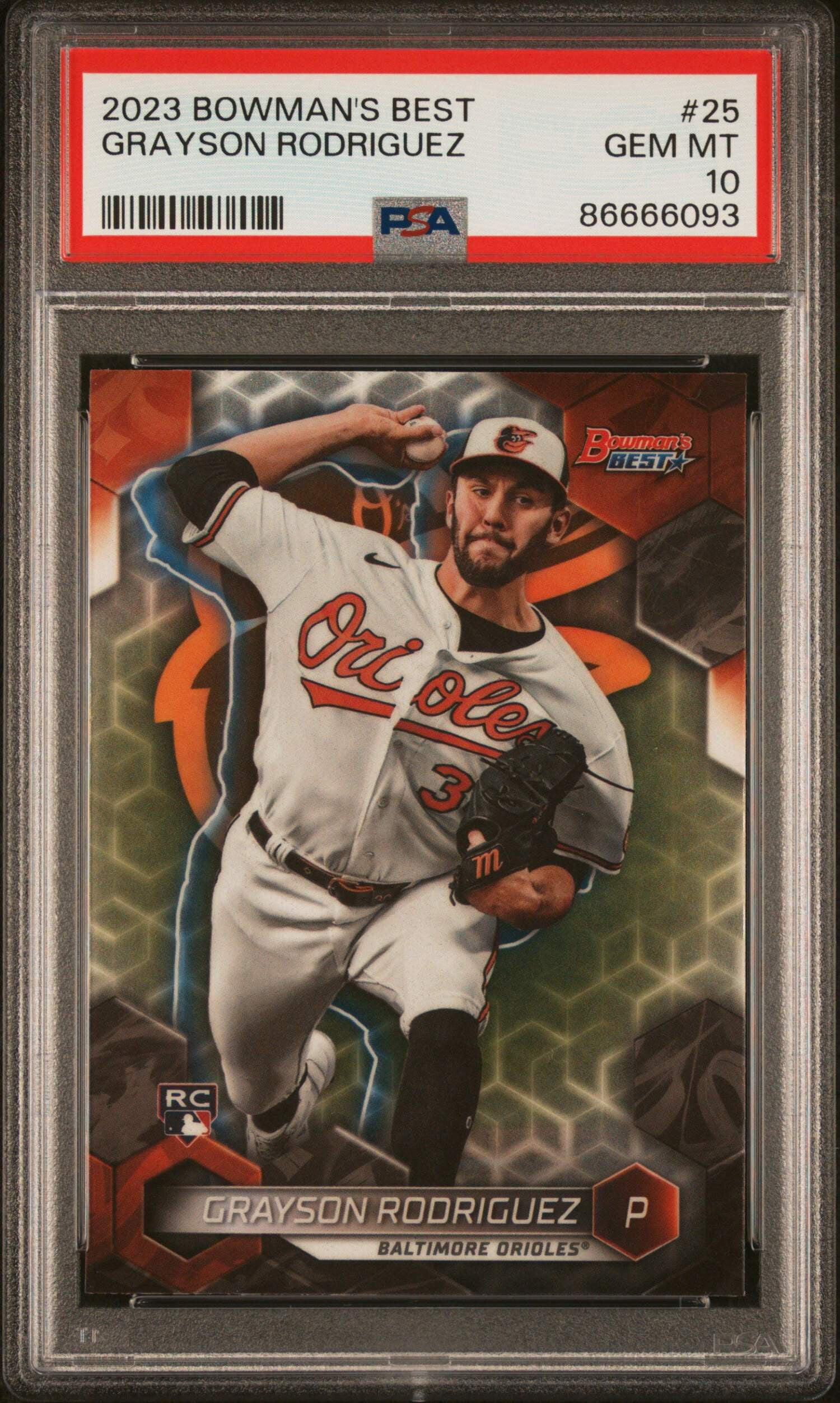 Graded 2023 Topps Bowmans Best Grayson Rodriguez #25 Rookie RC Baseball ...