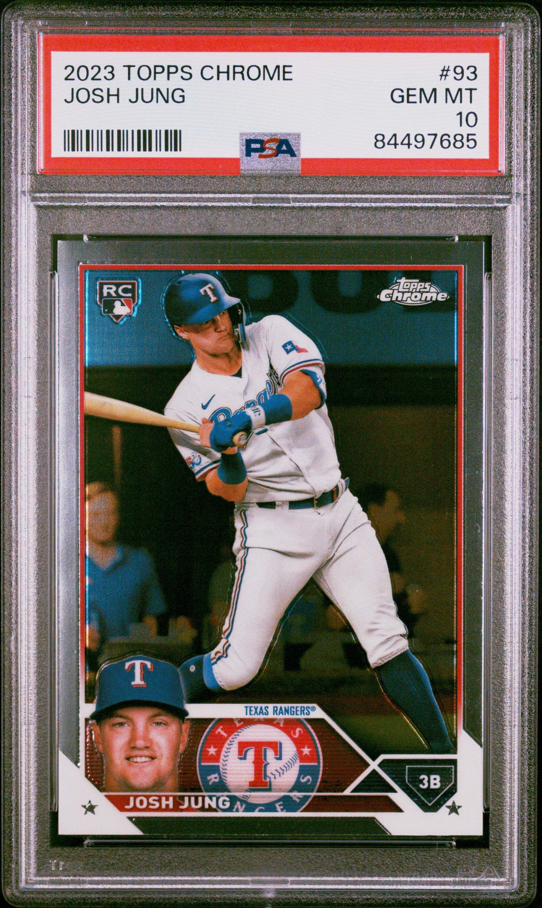 Graded 2023 Topps Chrome Josh Jung #93 Rookie RC Baseball Card PSA 10 ...