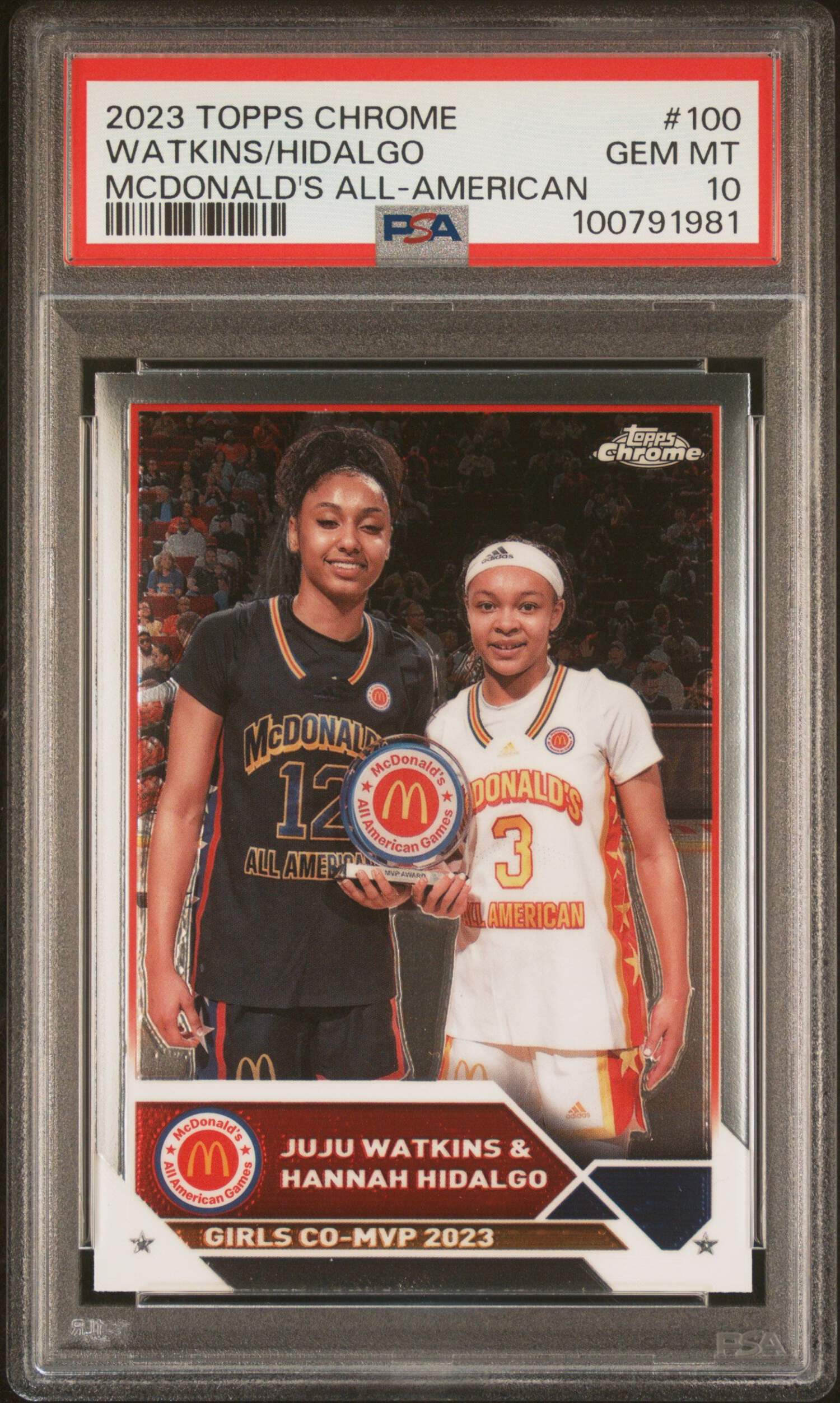 Graded 2023 Topps Chrome JuJu Watkins/Hannah Hidalgo #100 McDonalds All American Rookie RC ...
