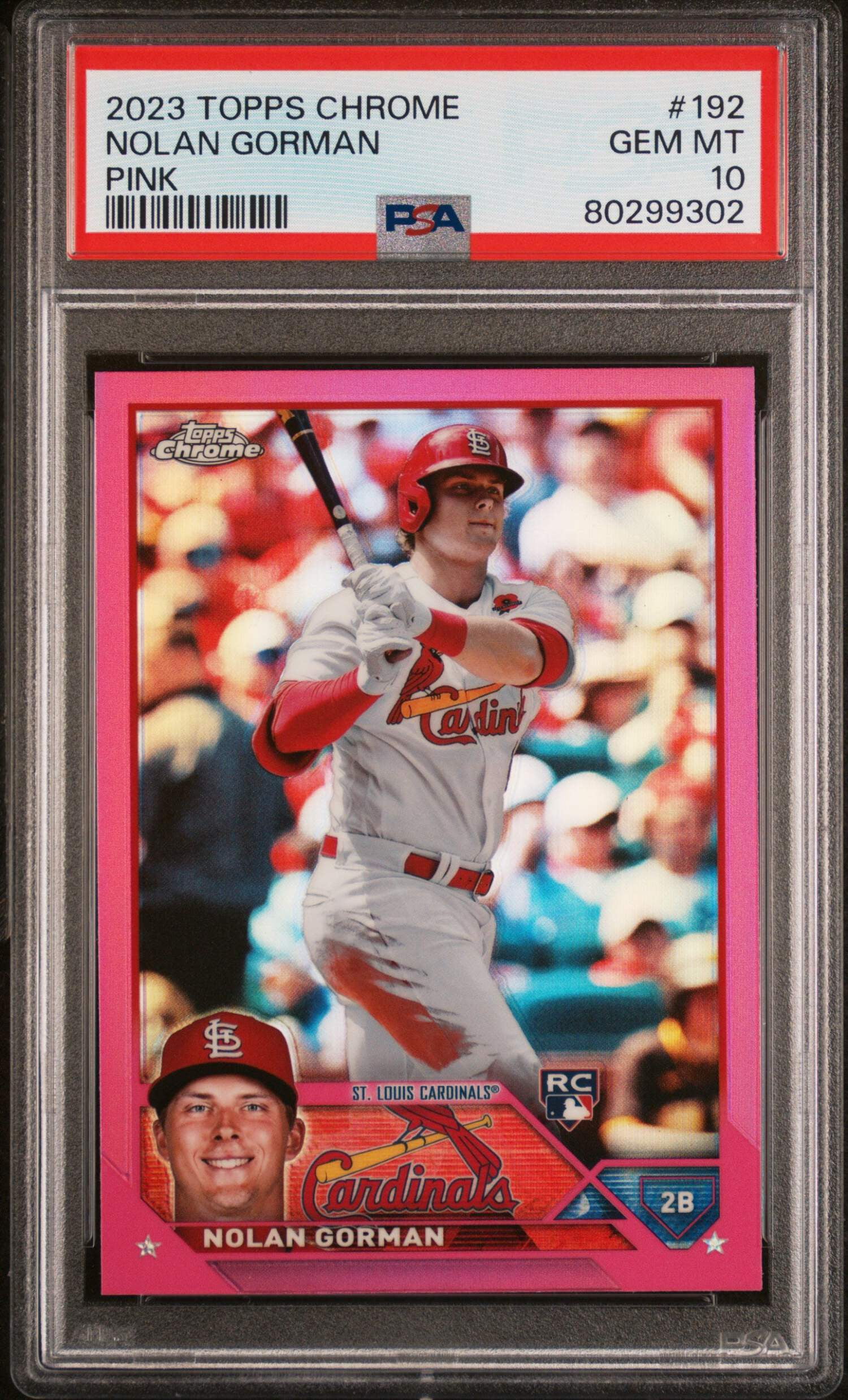Graded 2023 Topps Chrome Nolan Gorman #192 Pink Rookie RC Baseball Card ...