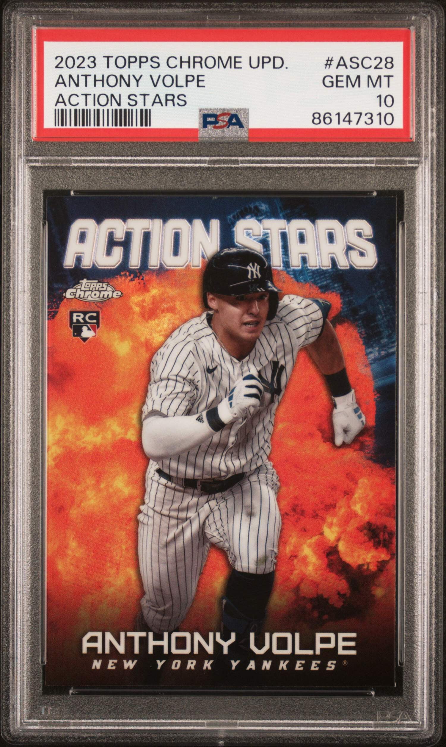 Graded 2023 Topps Chrome Update Anthony Volpe #ASC28 Action Stars ...