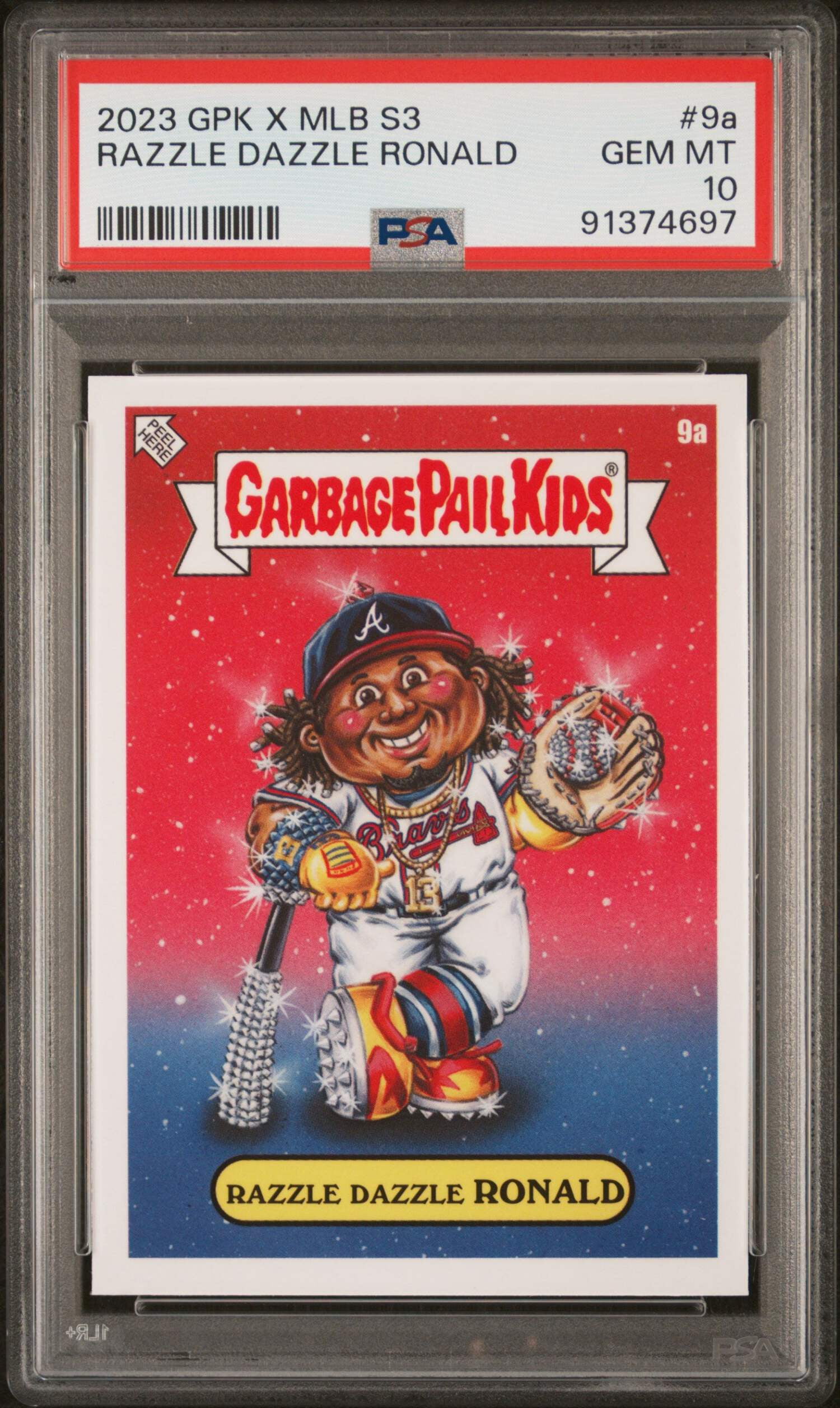 Graded 2023 Topps Garbage Pail Kids Ronald Acuna Jr. #9A Razzle Dazzle ...