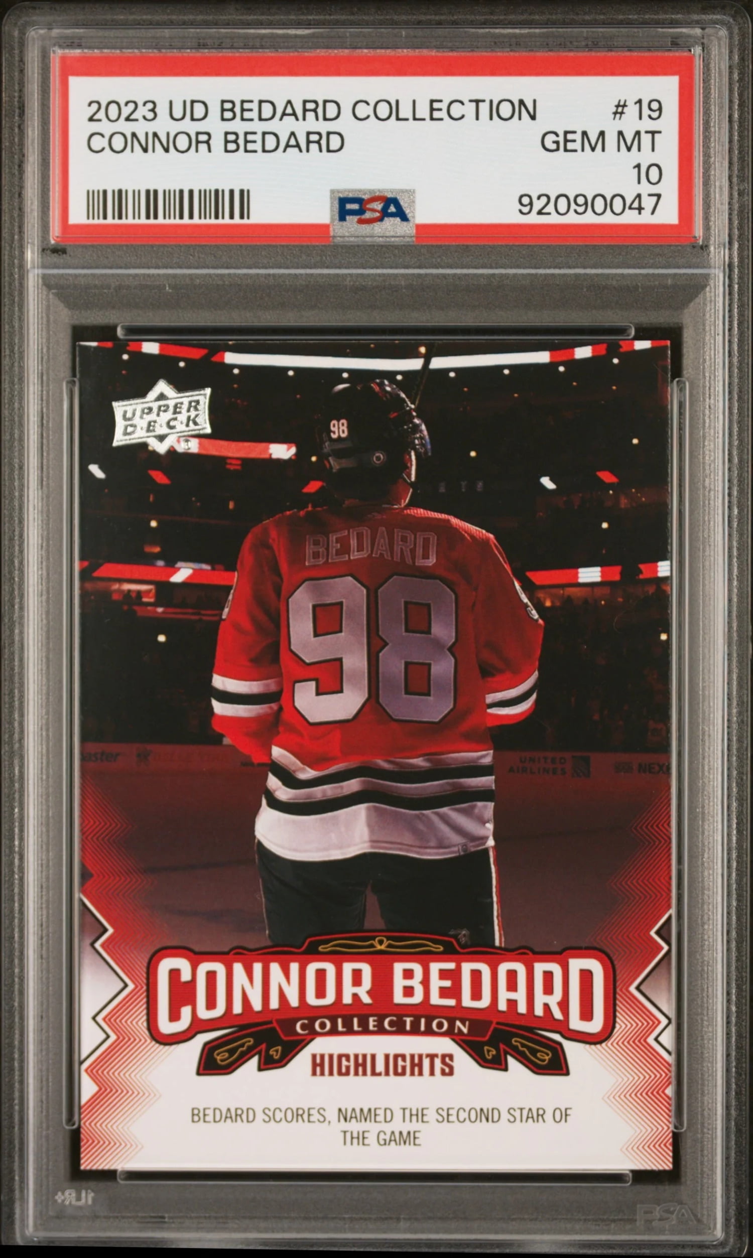 Graded 2023 Upper Deck Bedard Collection Connor Bedard #19 Rookie RC Hockey Card PSA 10 Gem Mint ...