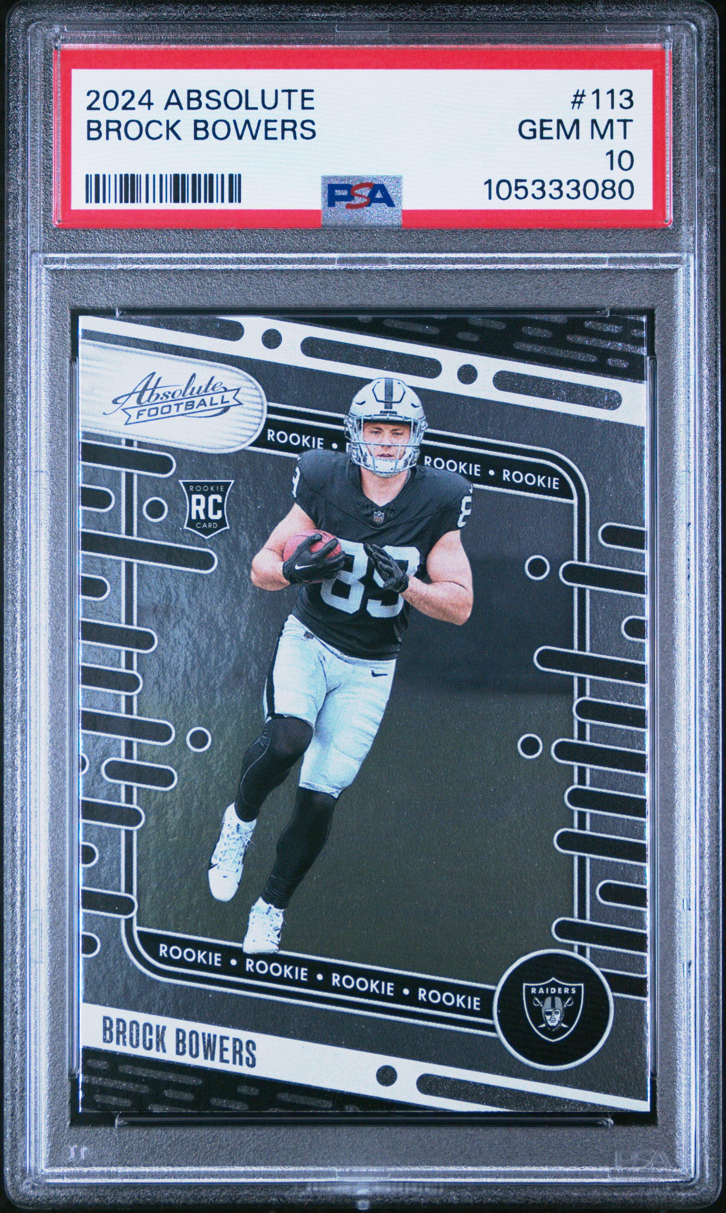 Graded 2024 Panini Absolute Brock Bowers #113 Rookie RC Football Card ...