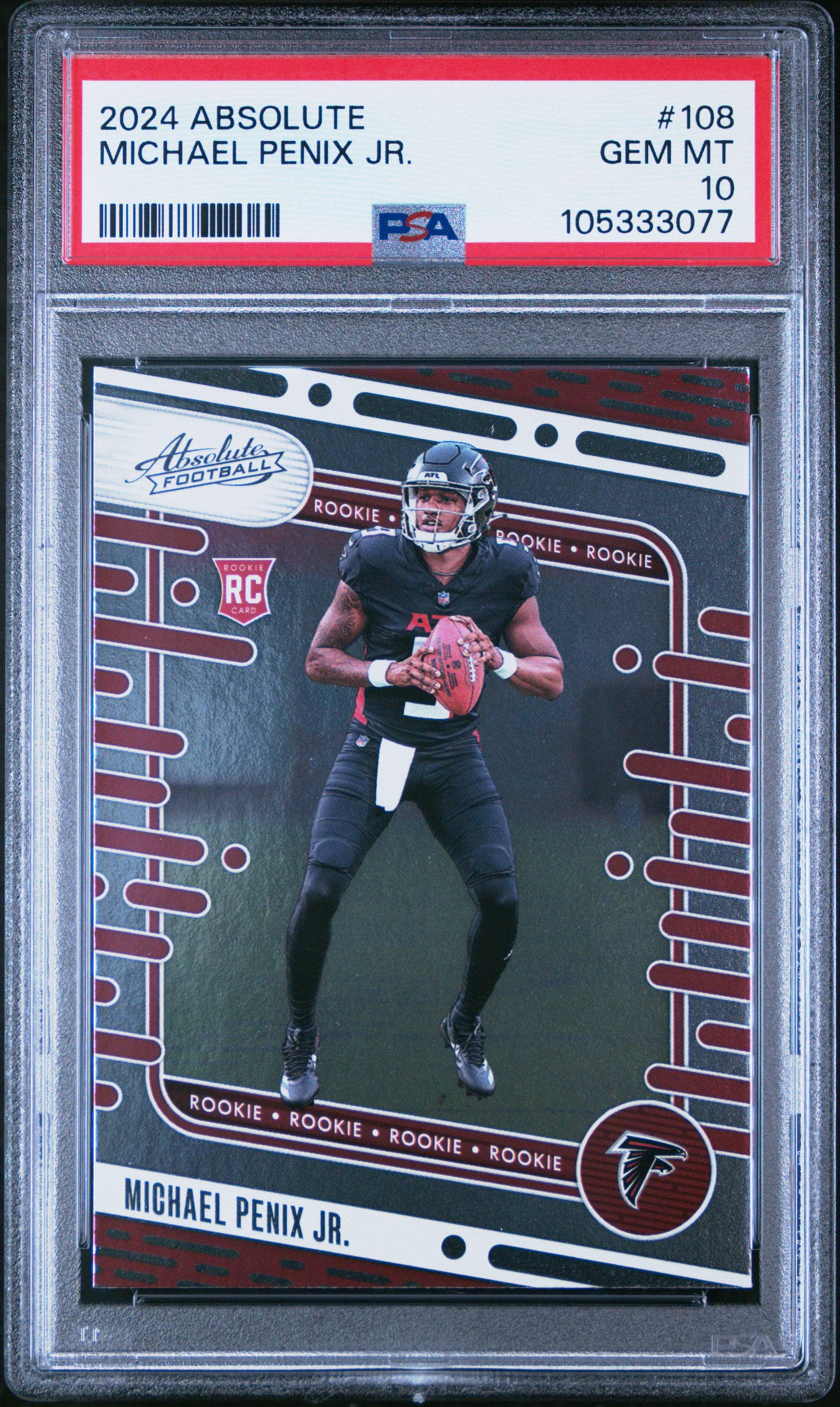Graded 2024 Panini Absolute Michael Penix Jr #108 Rookie RC Football ...